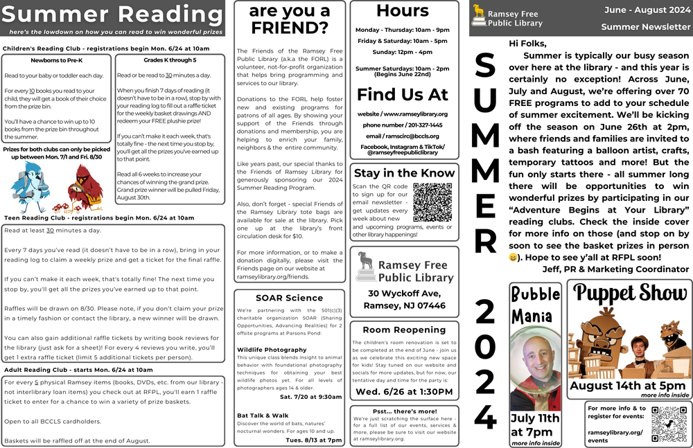 Friends of Ramsey Library FORL — Ramsey Free Public Library | Events ...