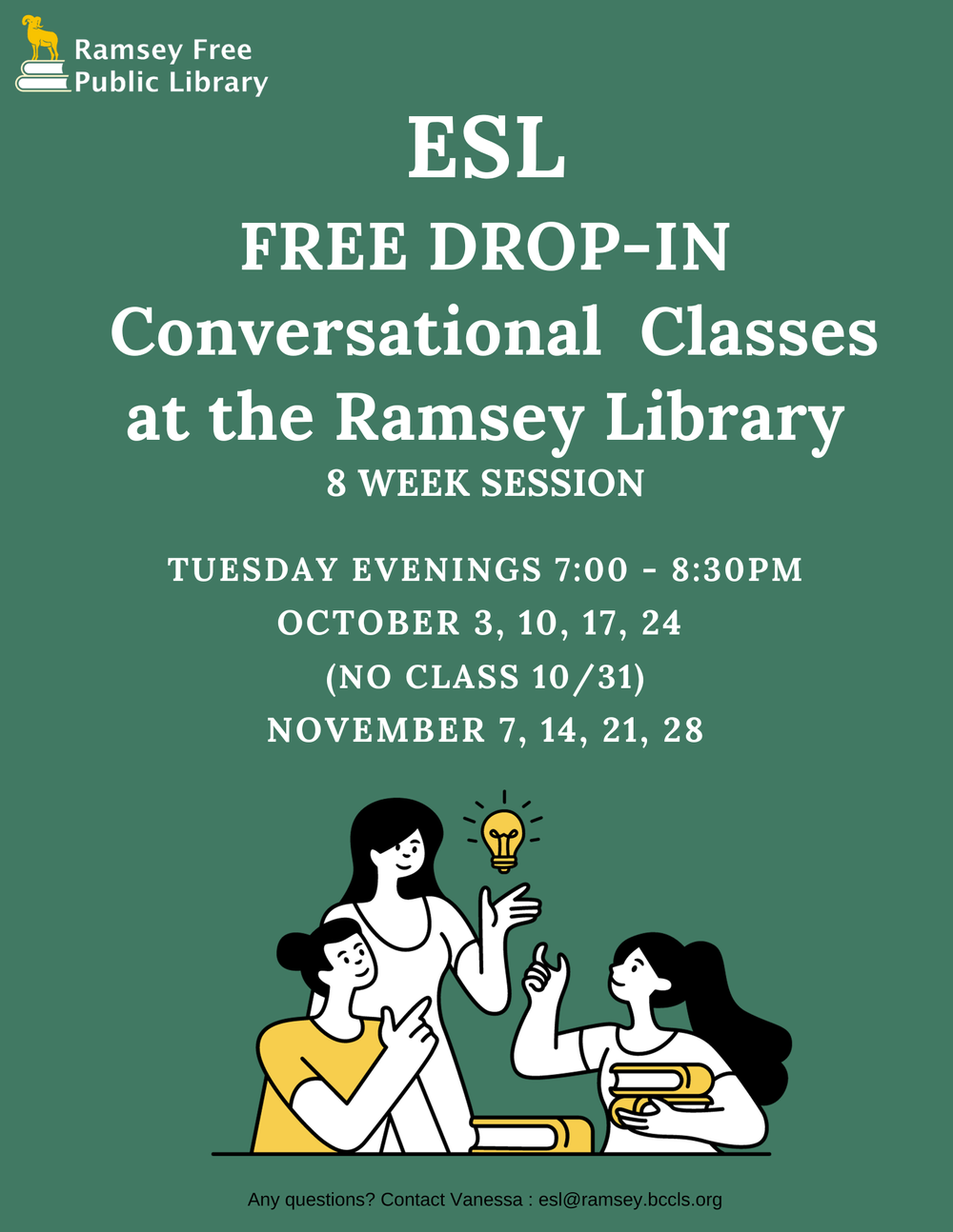 ESL Classes and Tutoring — Ramsey Free Public Library | Events for Kids ...