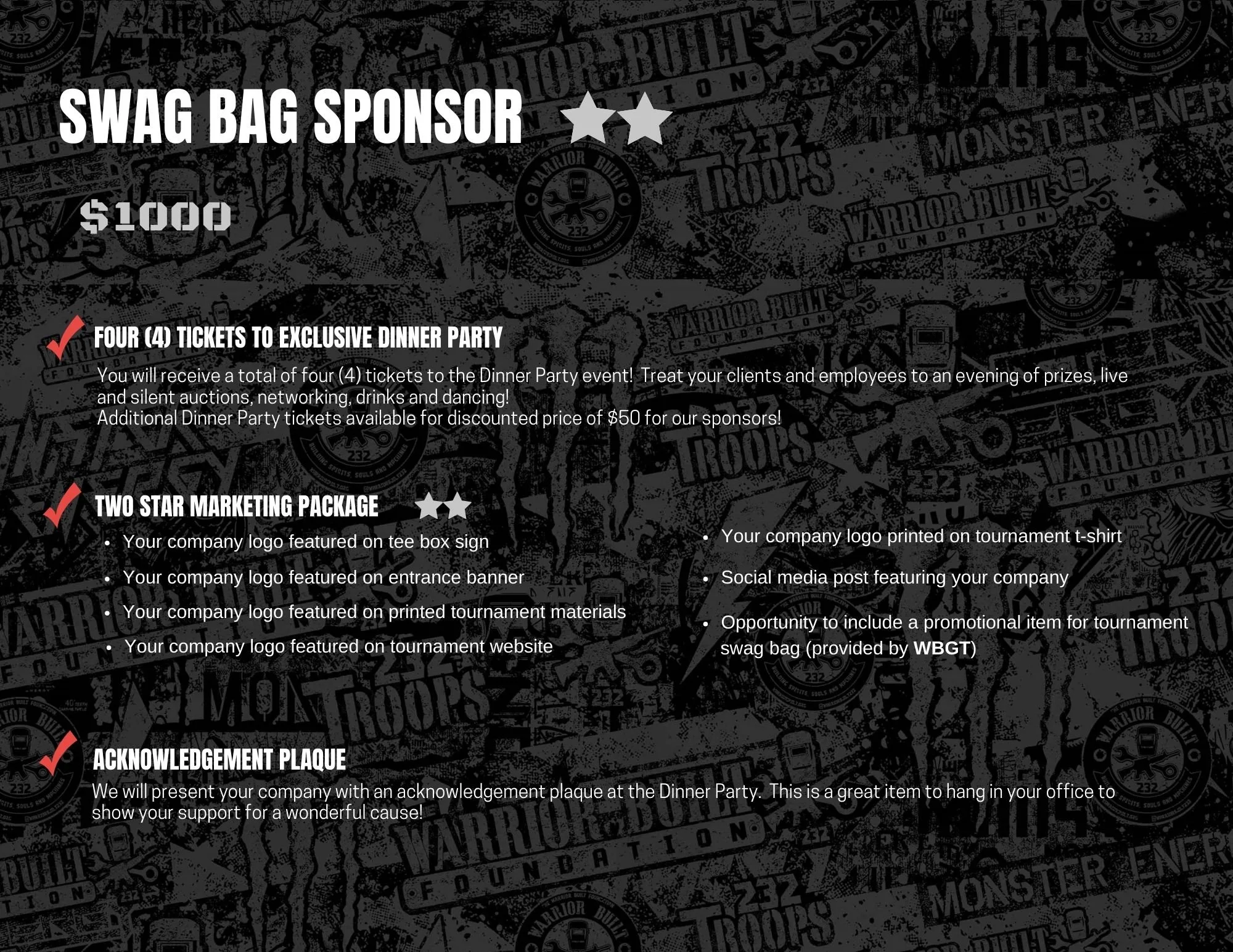 Sponsorship Sign Up — 5th Annual Warrior Built Golf Tournament