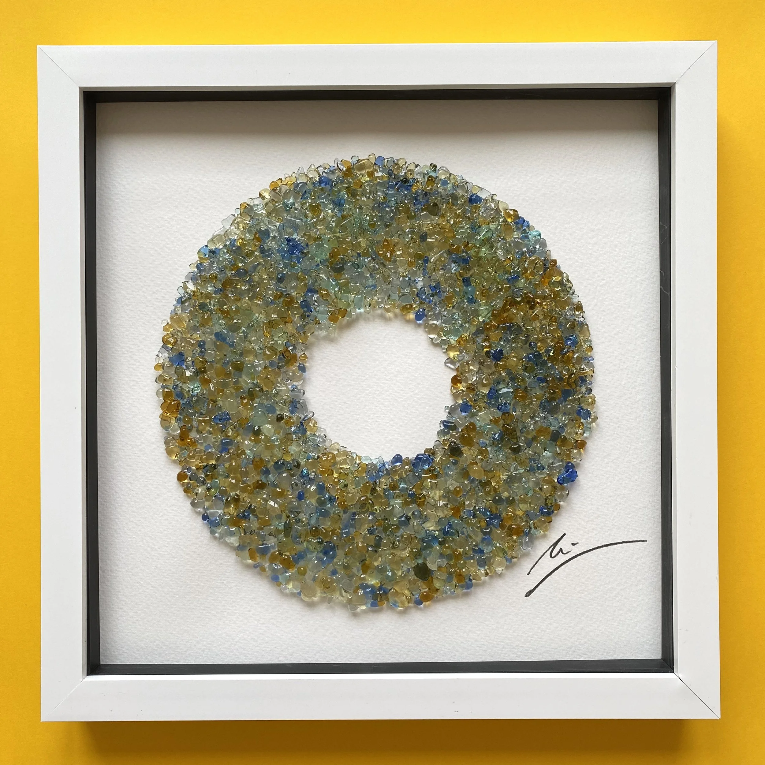 BLUE BOX FRAMED GLASS ARTWORK — KIRA PHOENIX K'INAN