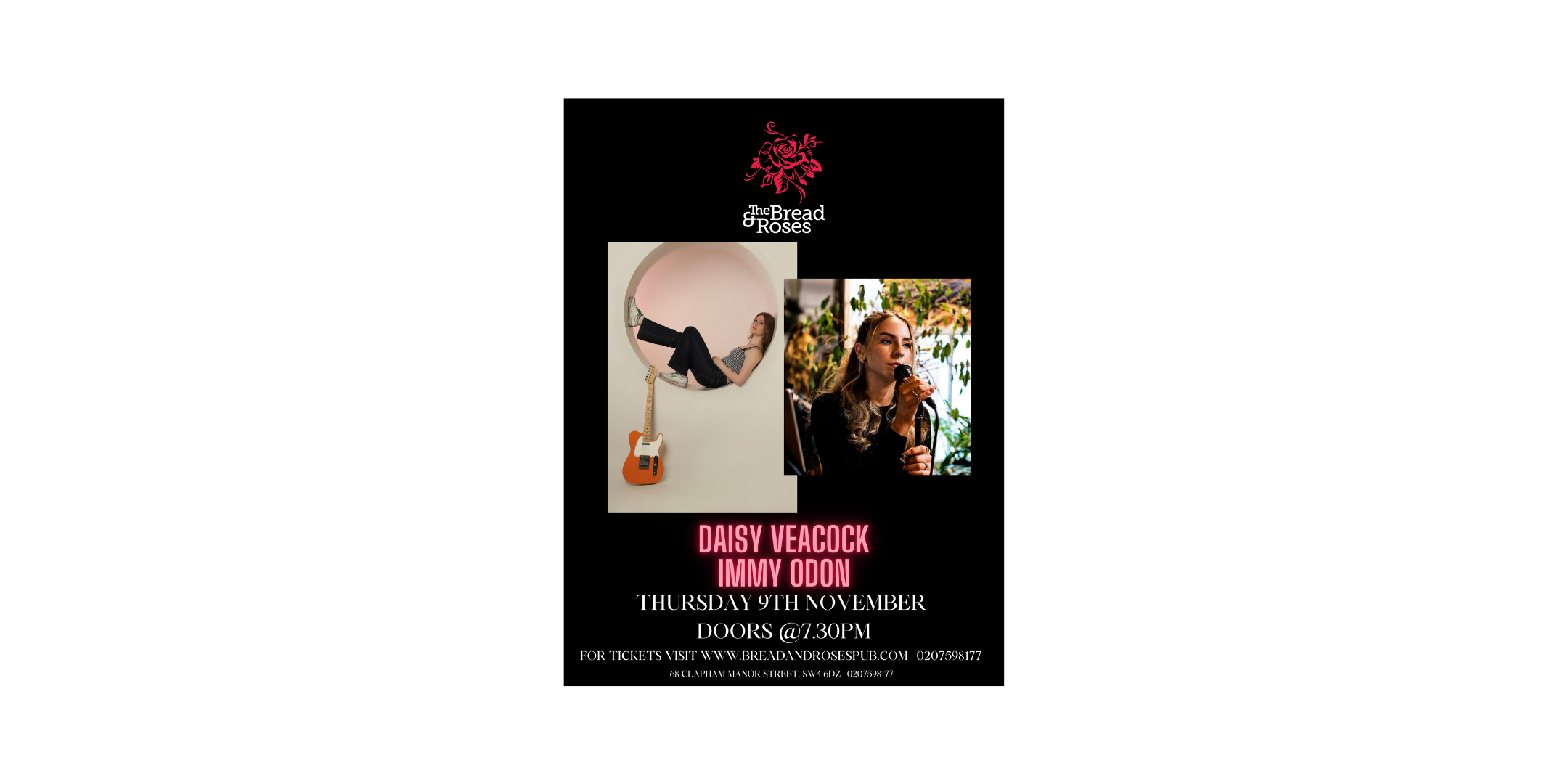 Live Music: Daisy Veacock + Immy Odon — Bread and Roses