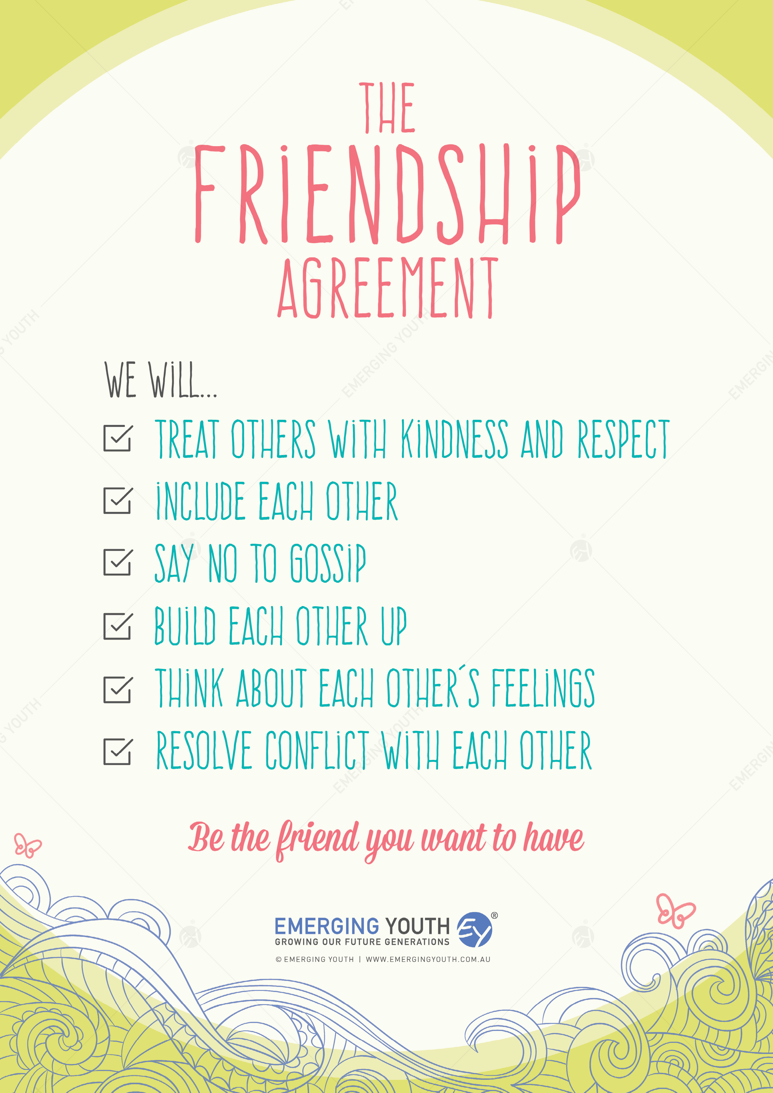 The Friendship Agreement Tiny Card — Emerging Youth