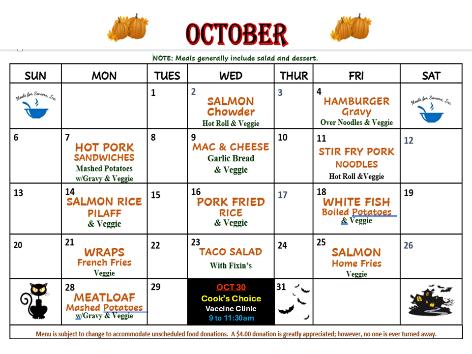 Meals & Menu — Meals for Seniors