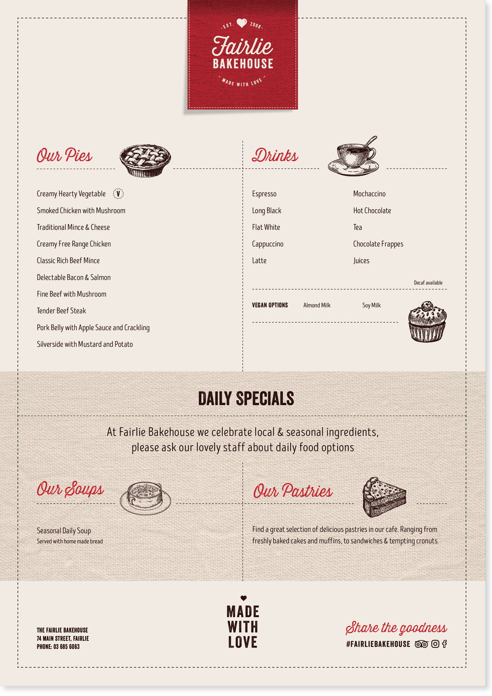 Menu — Fairlie Bakehouse