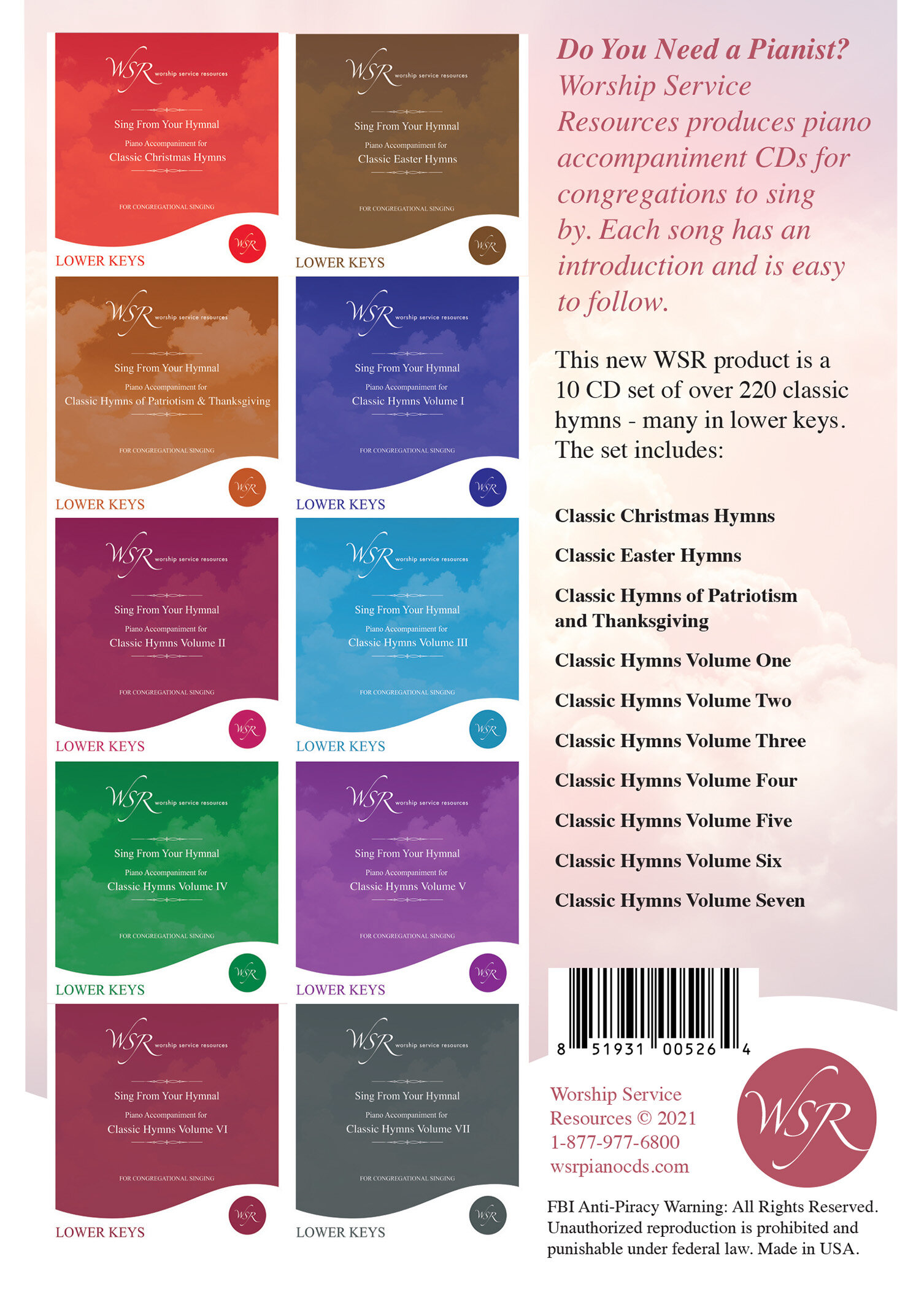 Piano Accompaniment to Favorite Hymns — Worship Service Resources