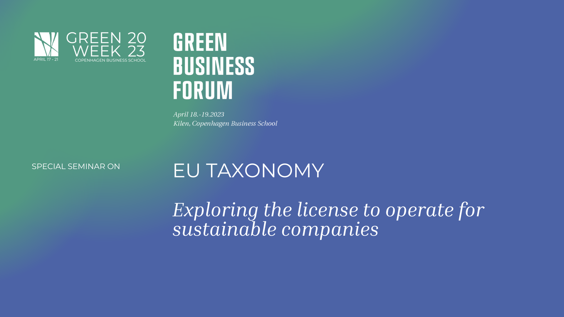 EU Taxonomy - Exploring the license to operate for sustainable ...