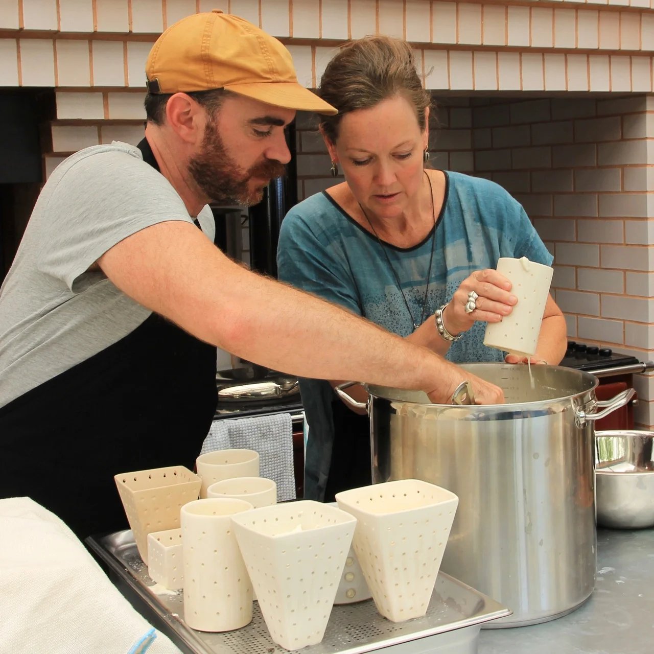 ceramic cheese forms — pom-me-granite studios