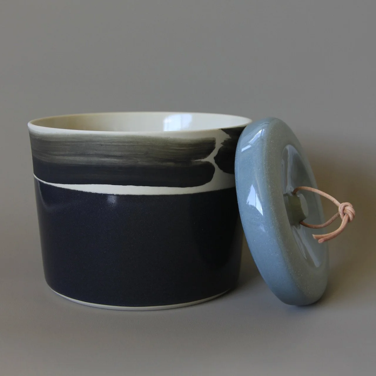 ceramic pickle pot with weight — pom-me-granite studios