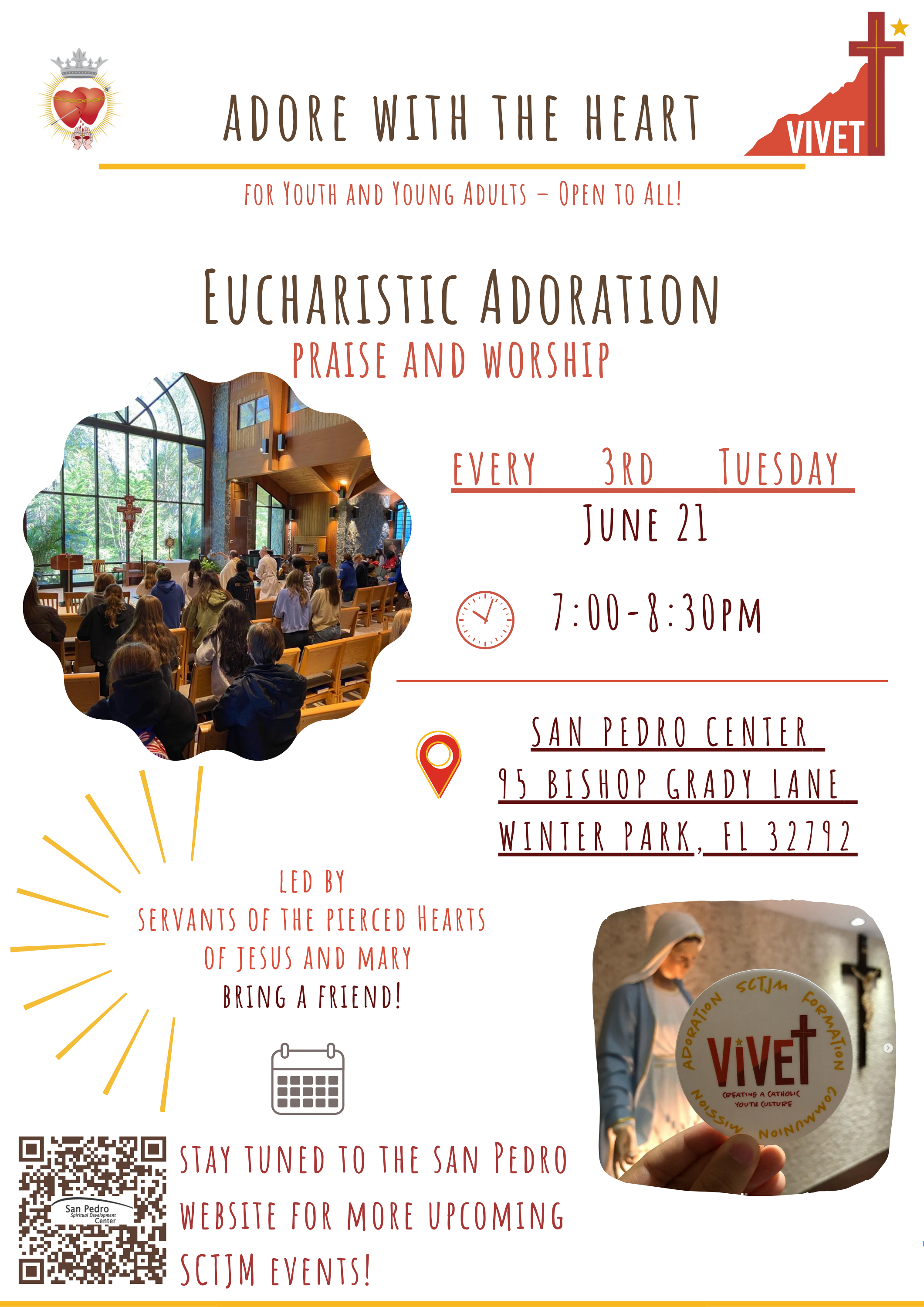 VIVET- Youth and Young Adult Adoration | San Pedro Center | Retreat ...