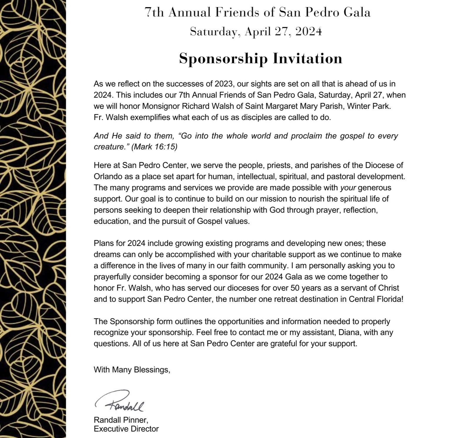 Gala Sponsorship | San Pedro Center | Winter Park, Florida
