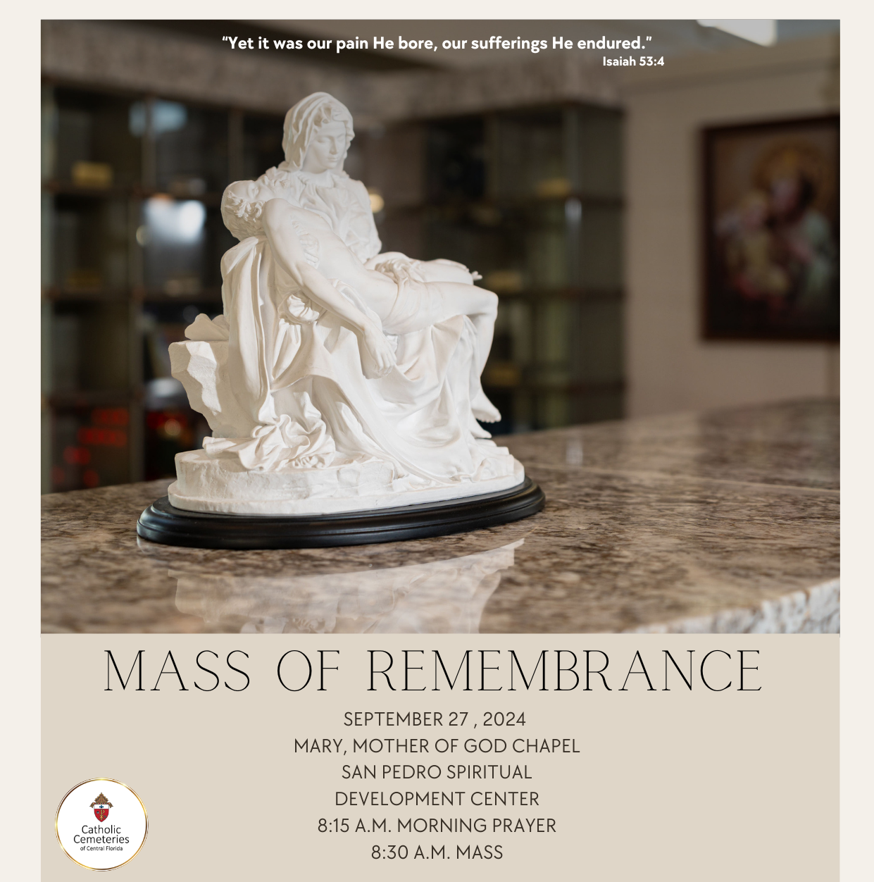 Mass of Remembrance | San Pedro Center | Retreat & Conference Center