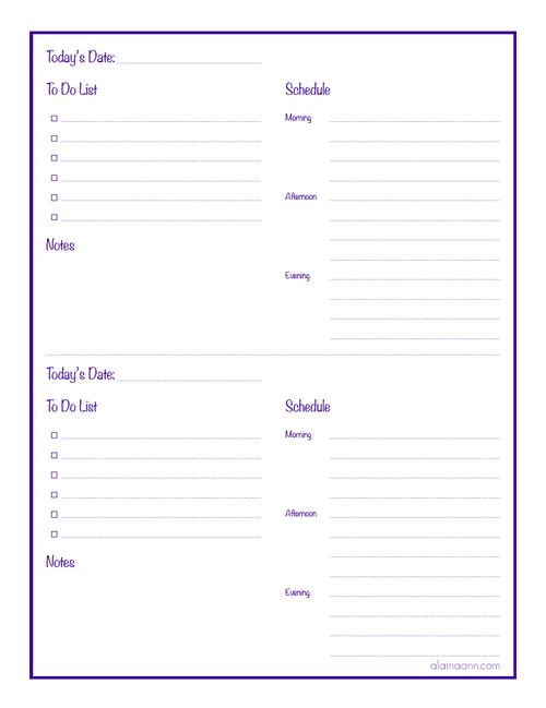 Split Daily Organizer Printable — Alaina Ann