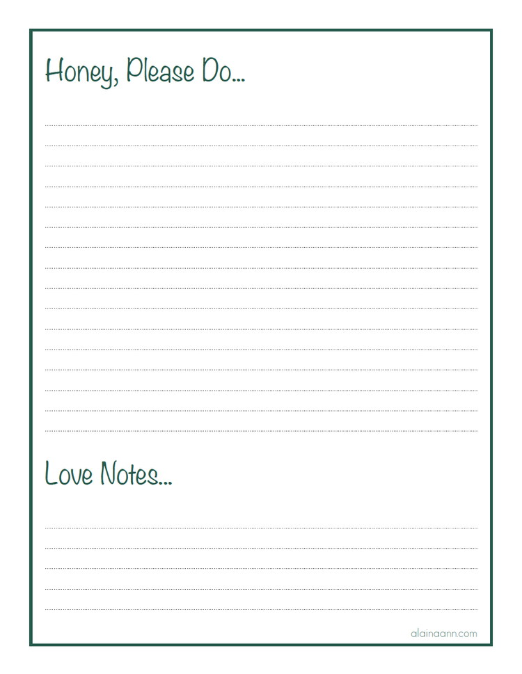 Honey Do List Printable — Alaina Ann