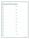 Important Phone Numbers Printable — Alaina Ann