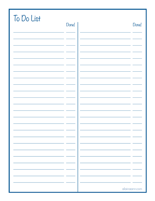 Lined Two Column To Do List Printable — Alaina Ann