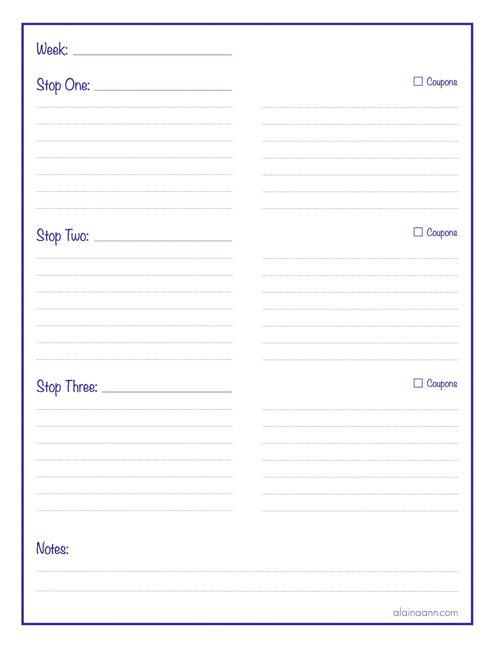 Errands List Printable — Alaina Ann