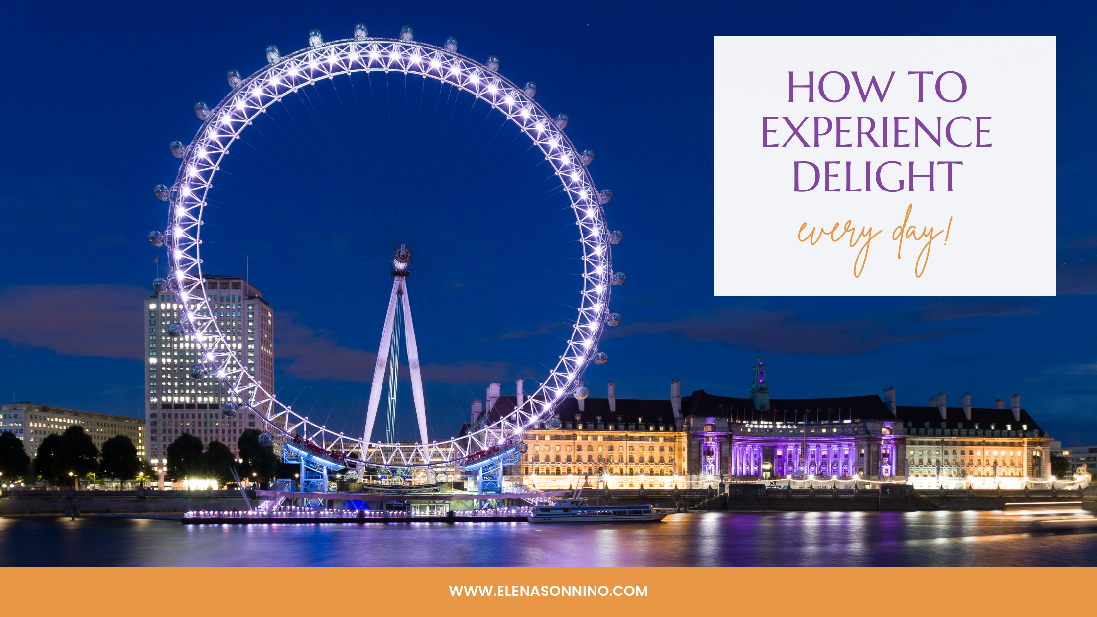 How to experience delight everyday — Elena Sonnino