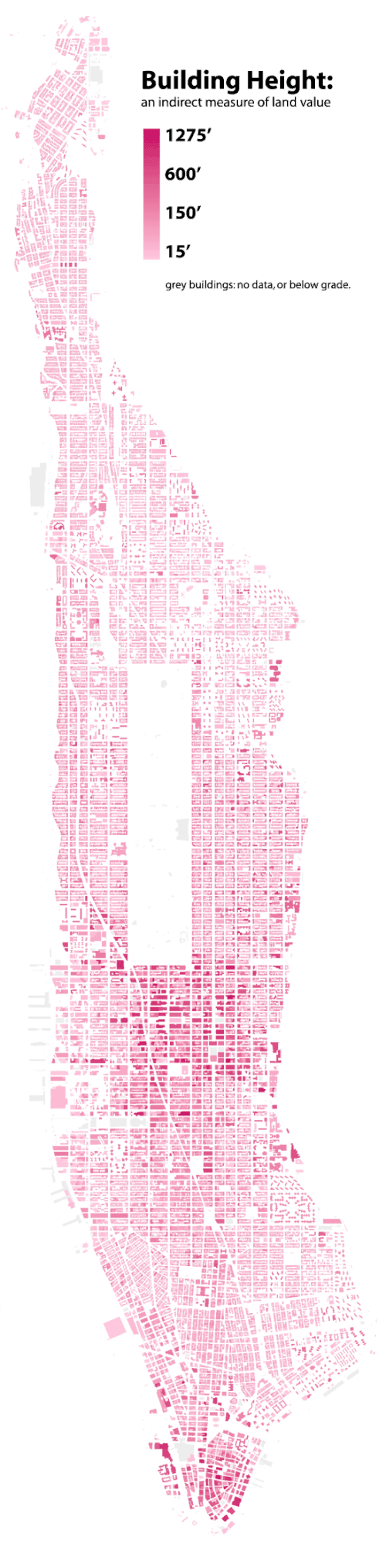 Manhattan Building Heights as Land Value — Cool Infographics