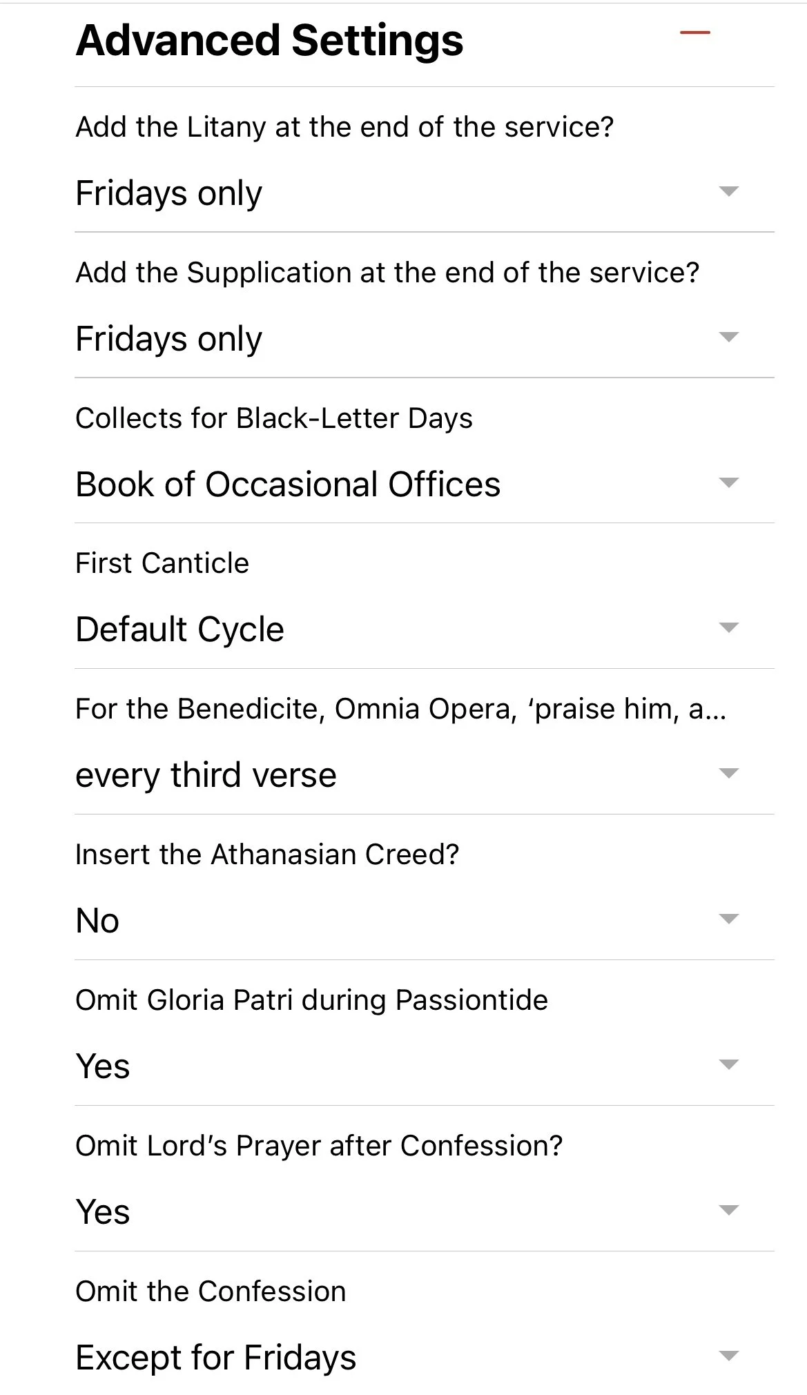 Morning & Evening Prayer Settings on Common Prayer App — St. Thomas’s ...