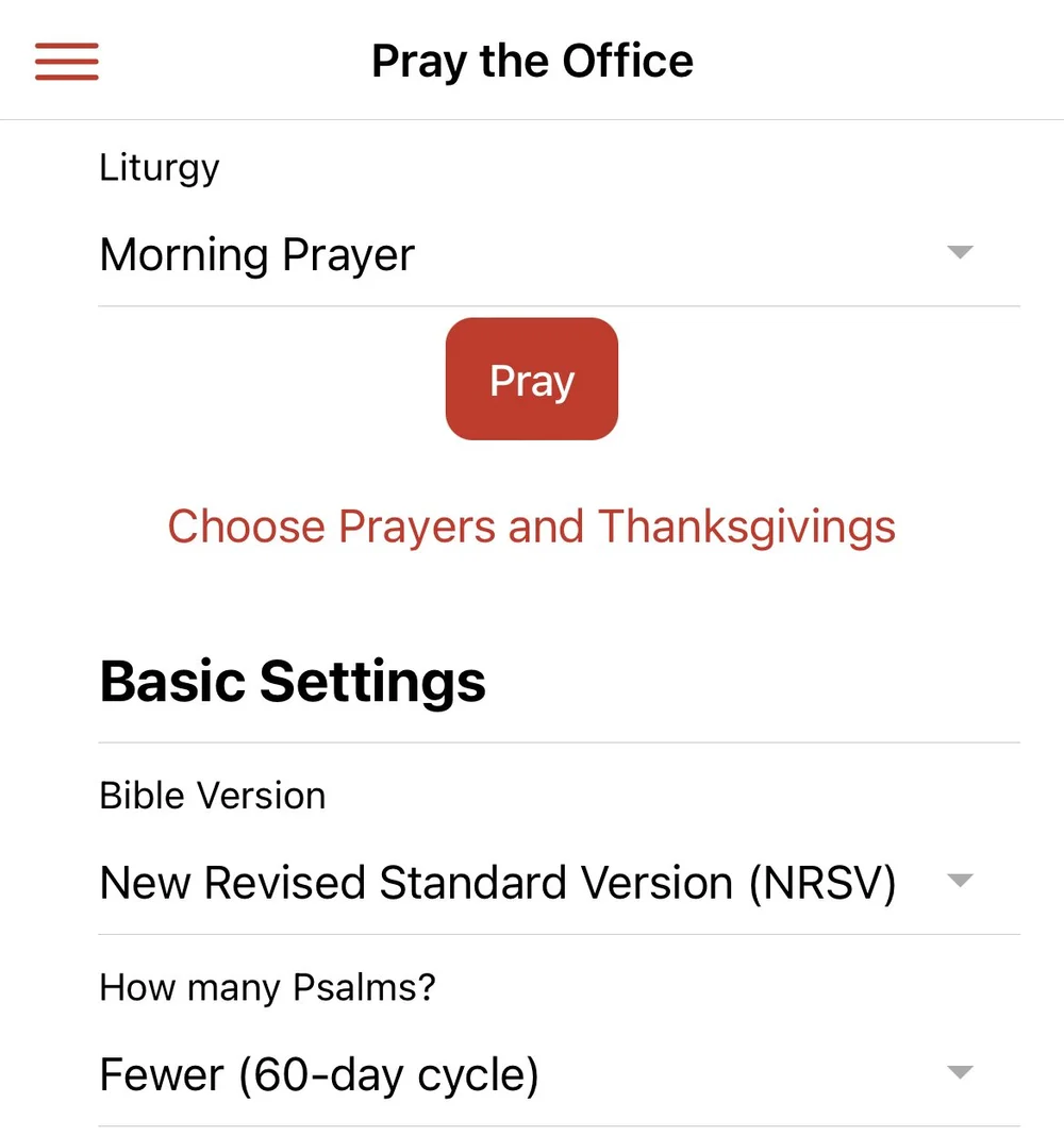 Morning & Evening Prayer Settings on Common Prayer App — St. Thomas’s ...