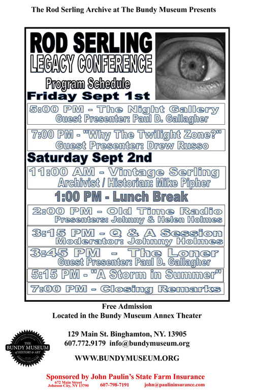 Rod Serling Legacy Conference — The Bundy Museum of History & Art