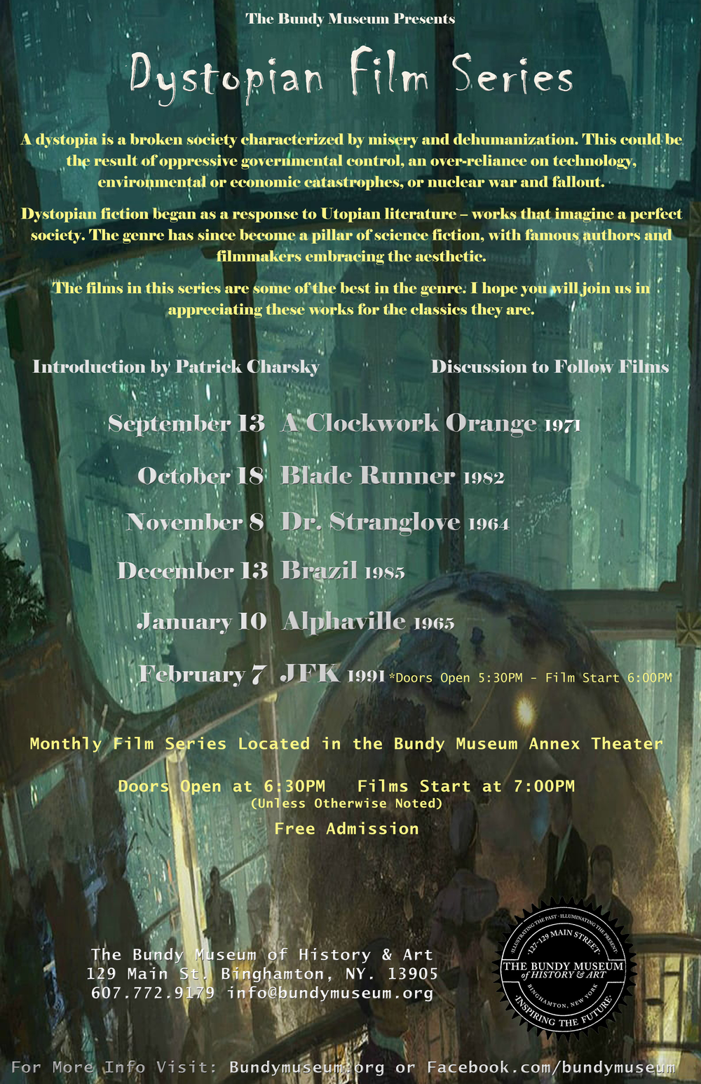 Dystopian Film Series - Monthly Sept - Feb 2023 — The Bundy Museum of ...