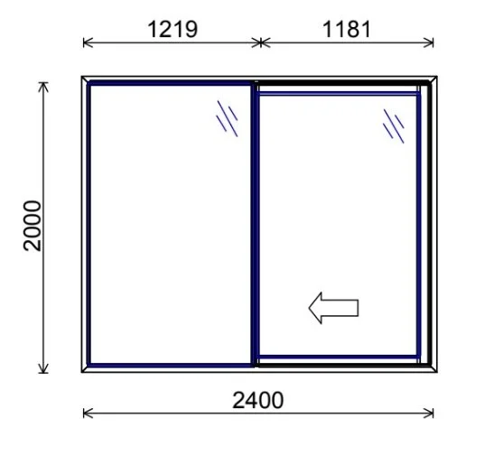 Black Double Glazed Ranch Slider 2440x2040mm TMFBL14 — DOORMAN+