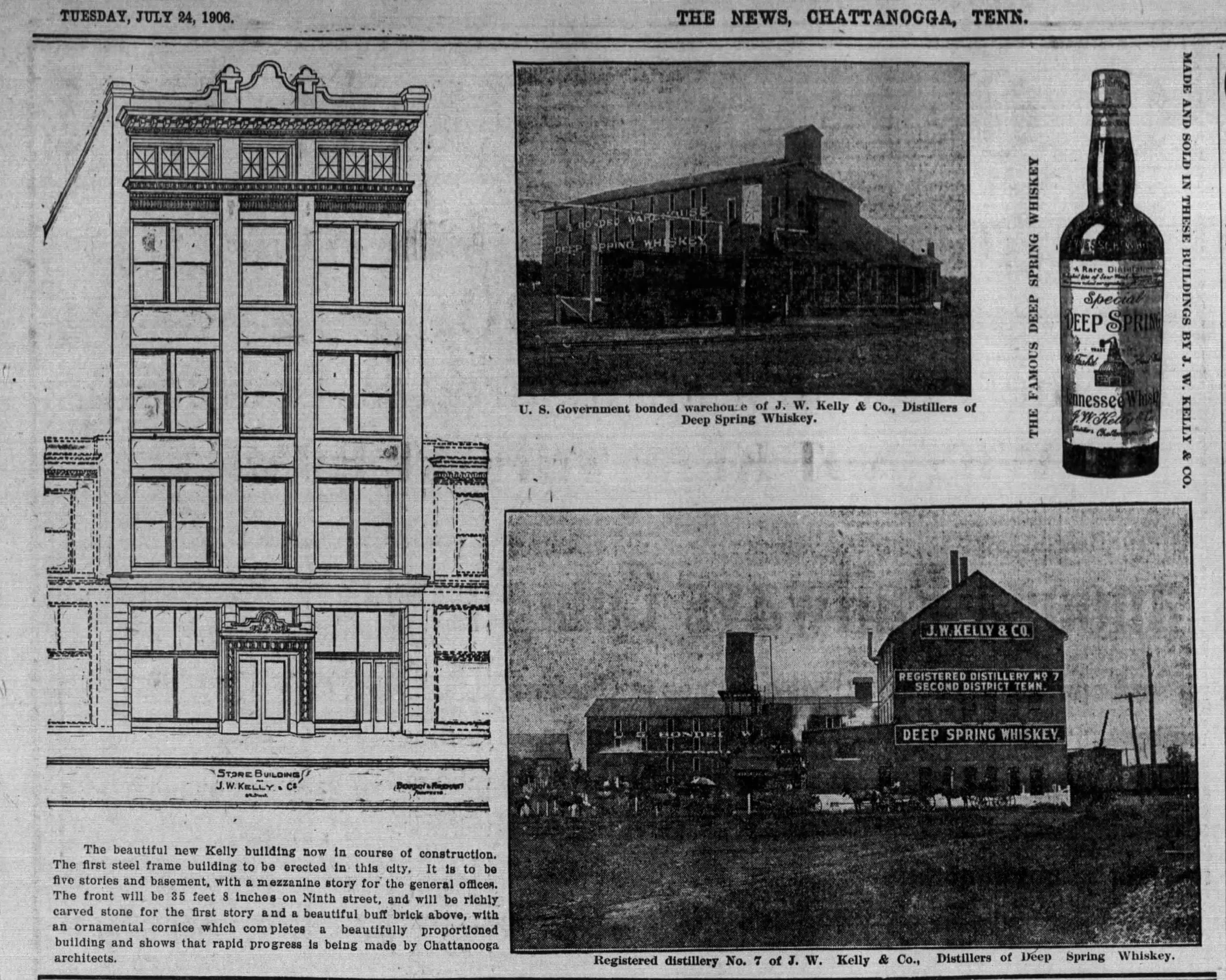 Chattanooga's First Steel Frame Building. — J.W. Kelly & Co.