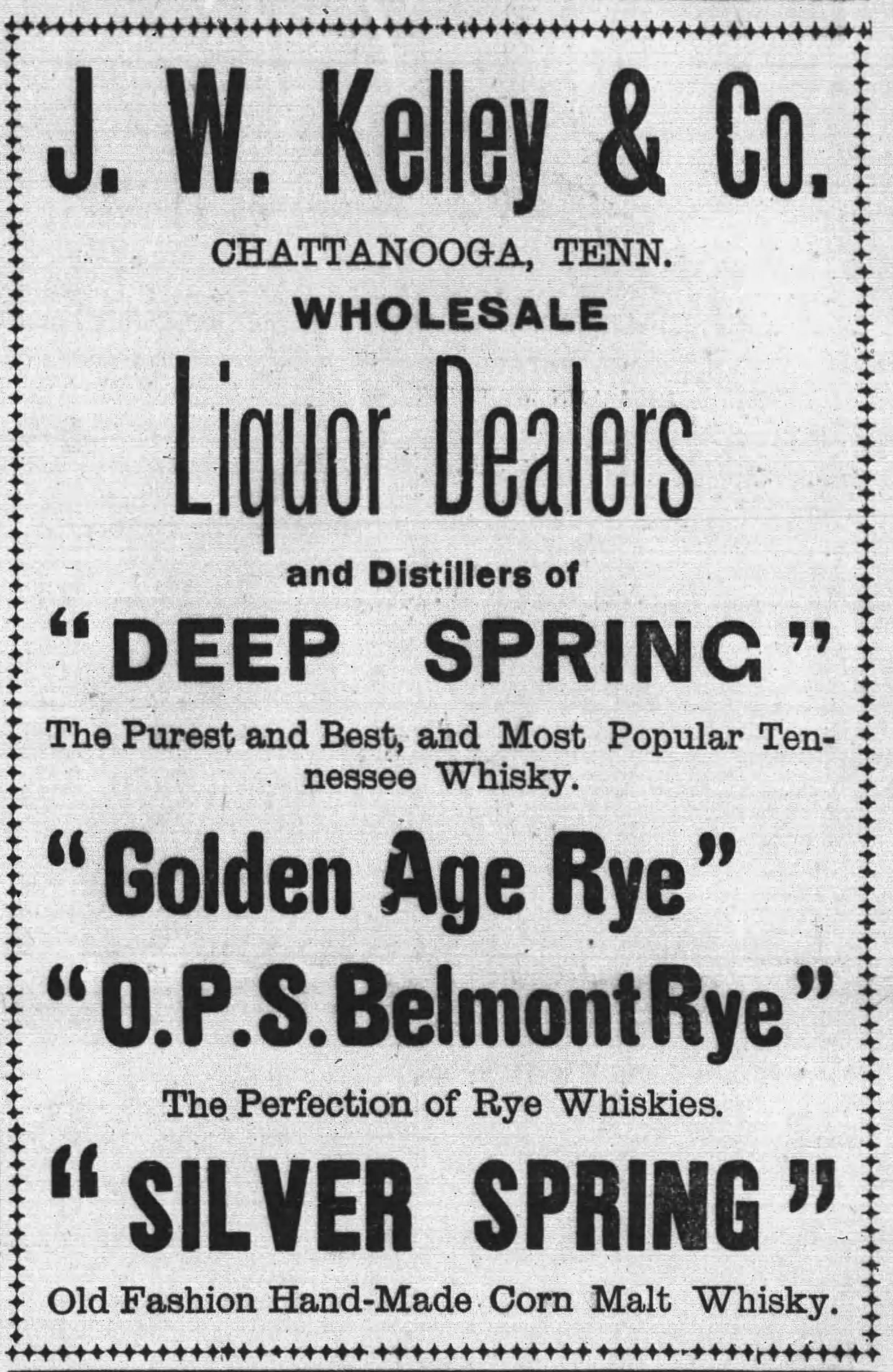 Silver Springs Sweet Rye Whiskey — J.W. Kelly & Co.