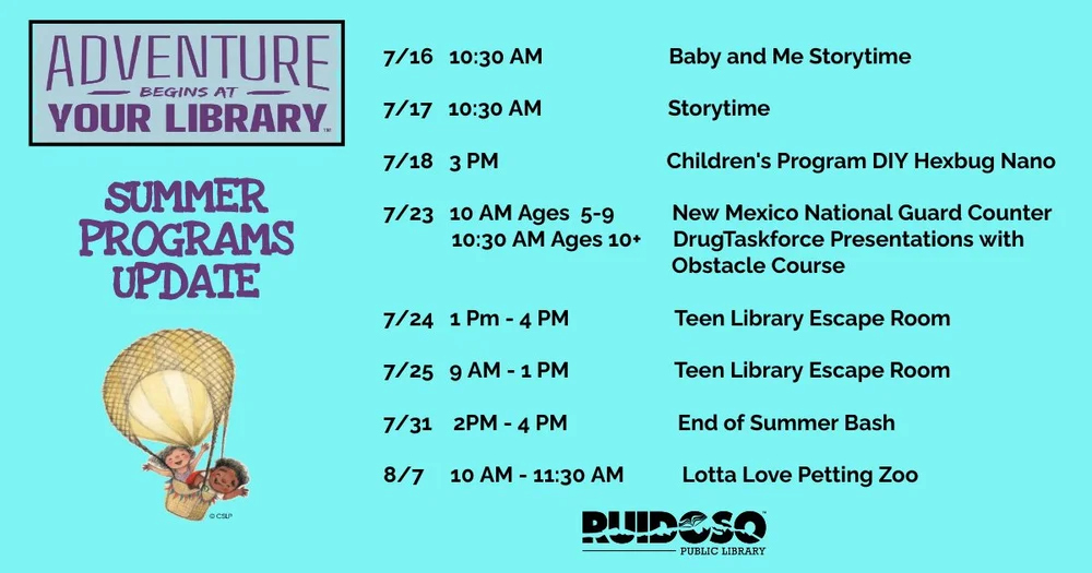 Summer Reading Program - Activities Update — Ruidoso Public Library ...