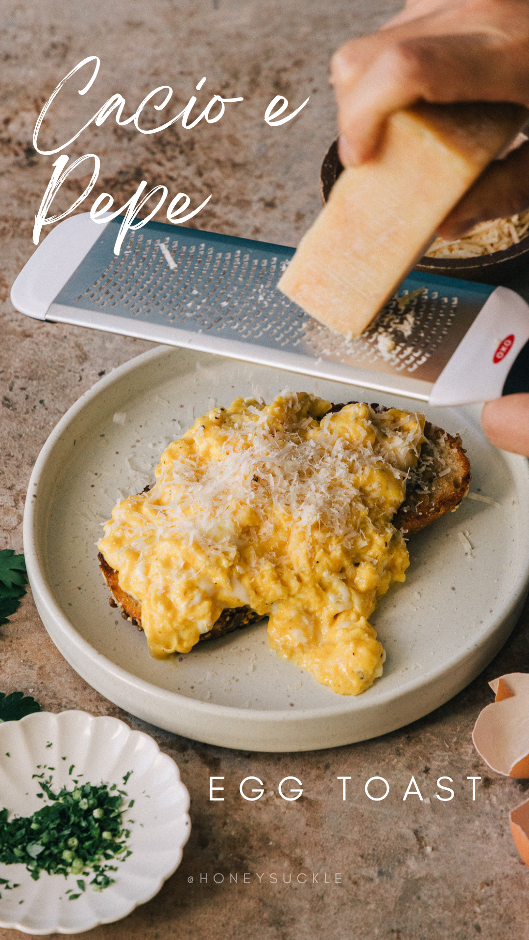 Cacio e Pepe Egg Toast — Honeysuckle
