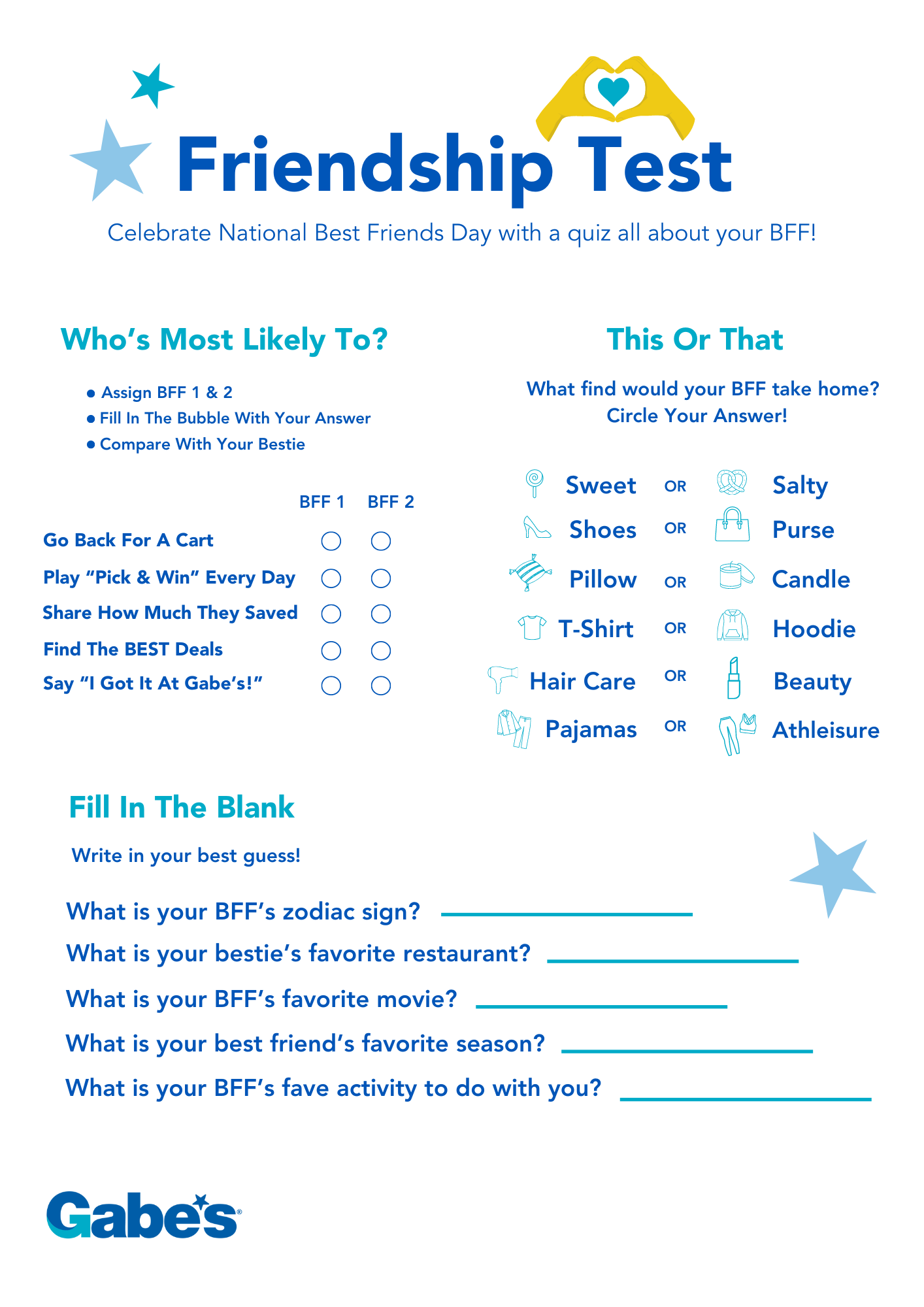 Best Friend Test — Gabe's