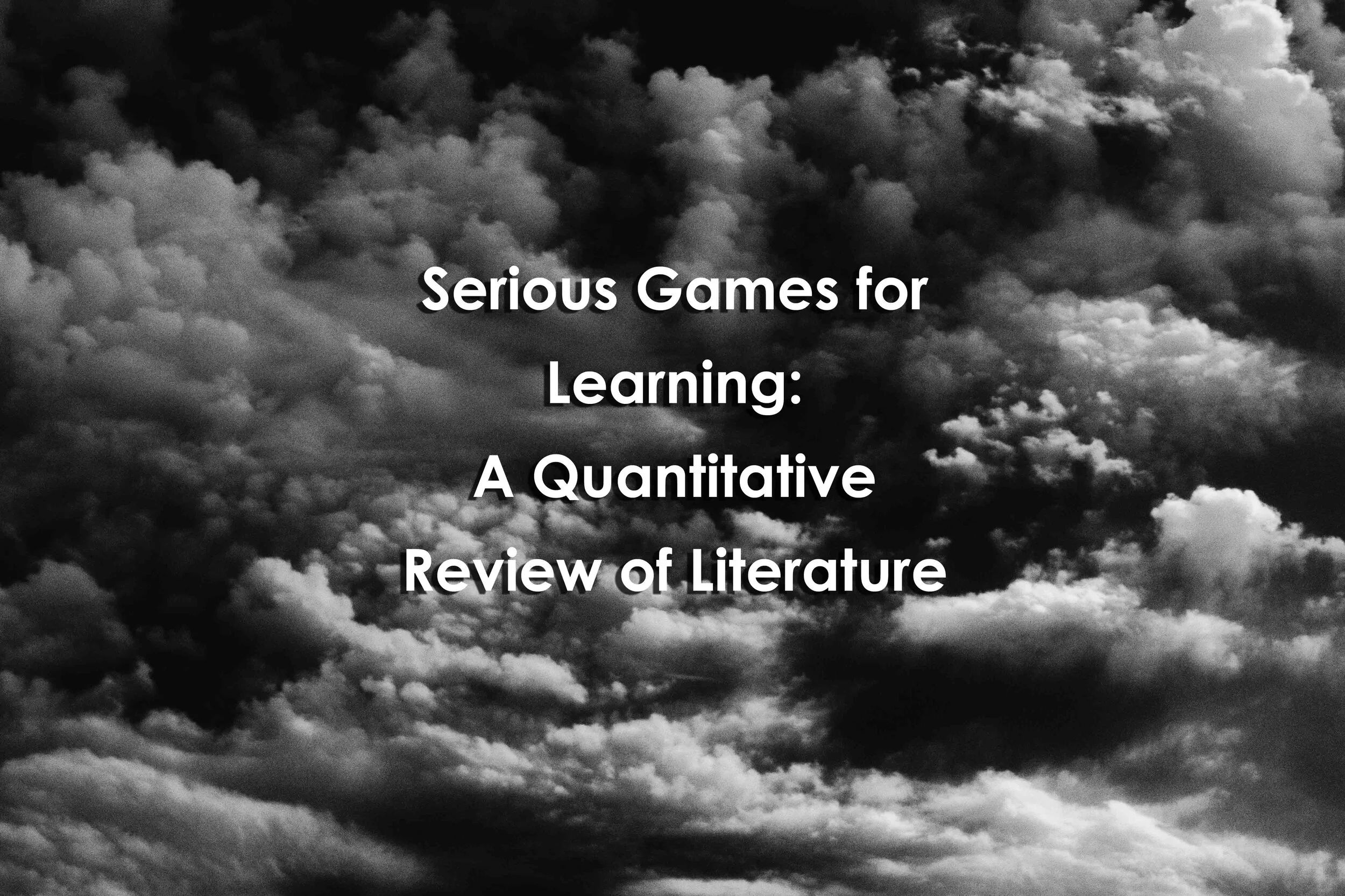 Serious Games for Learning: A Quantitative Review of Literature ...