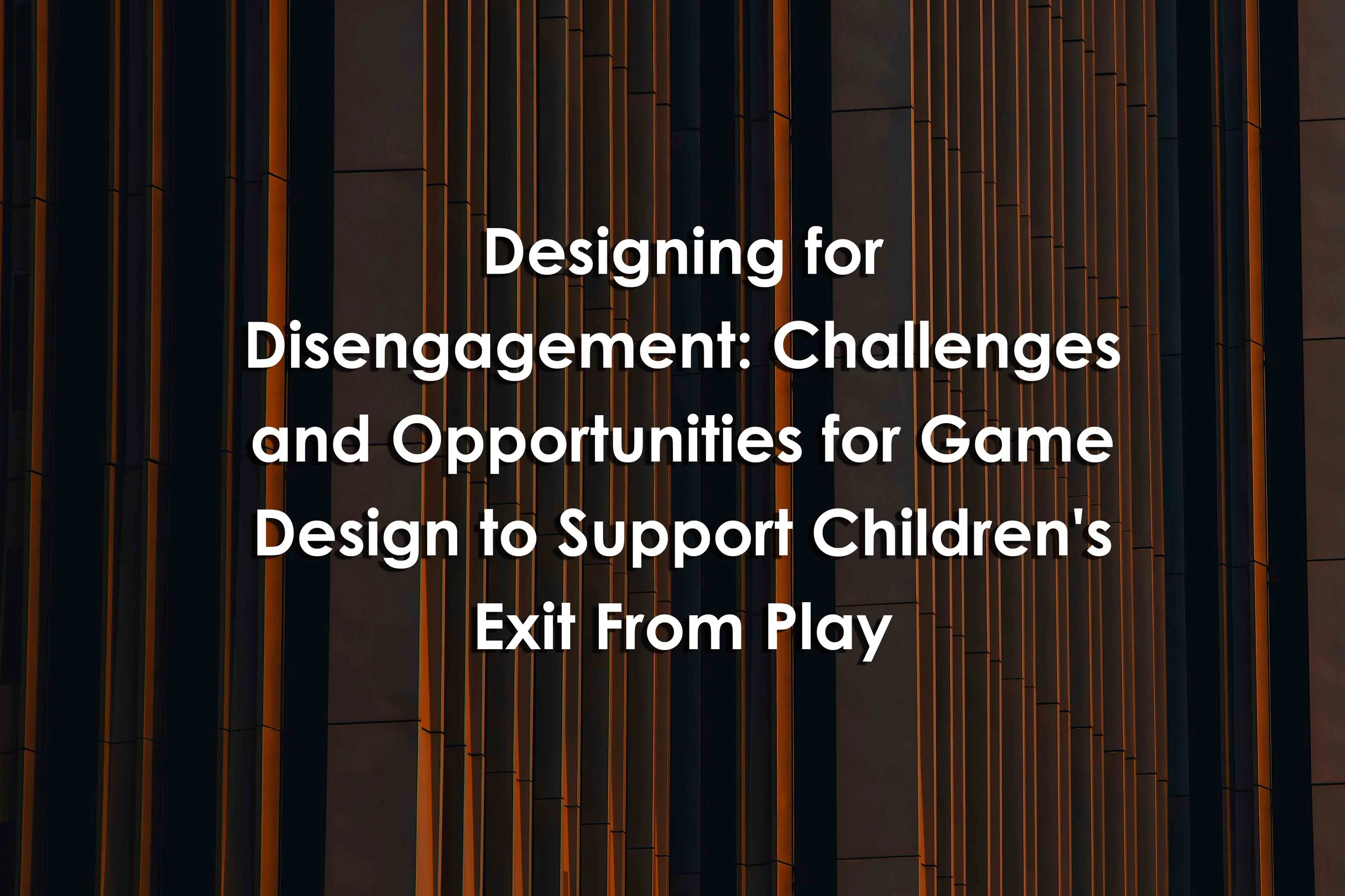 Designing for Disengagement: Challenges and Opportunities for Game ...