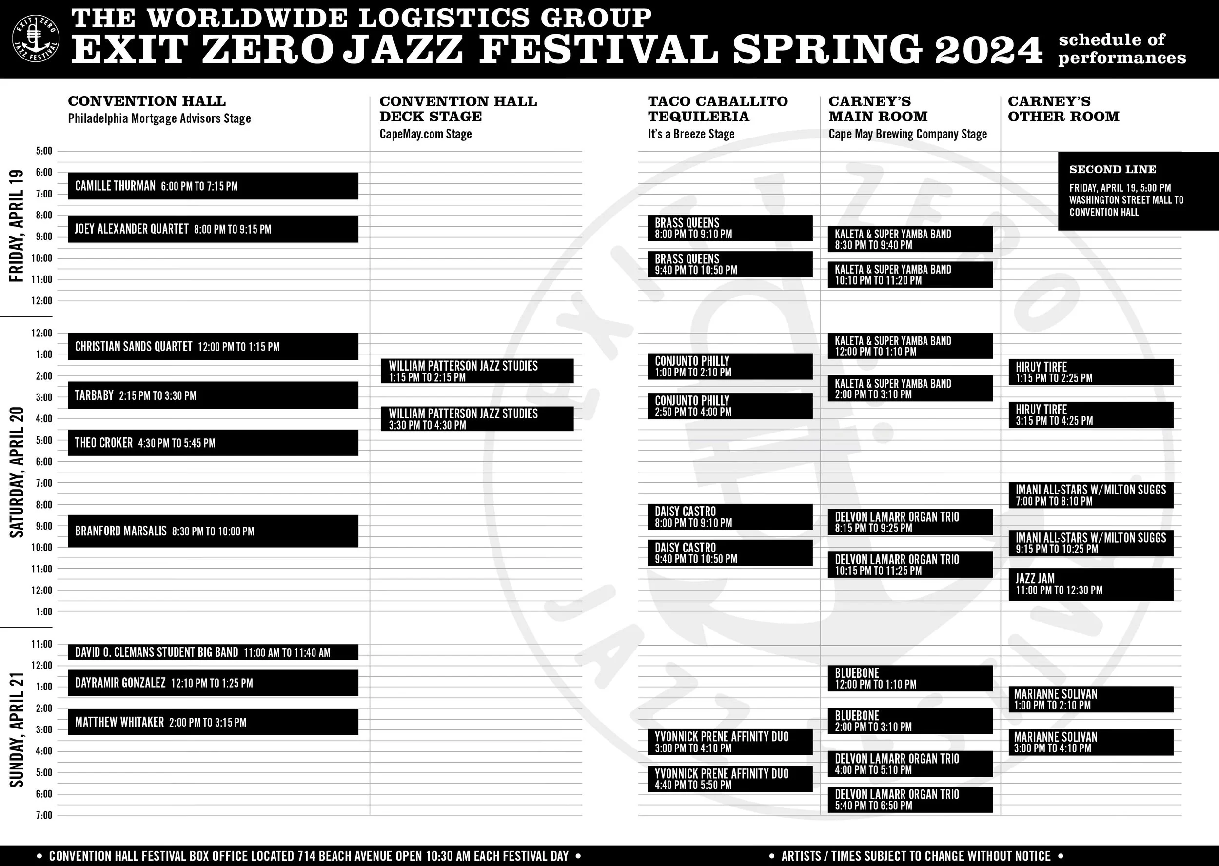 Lineup — Exit Zero Jazz Festival