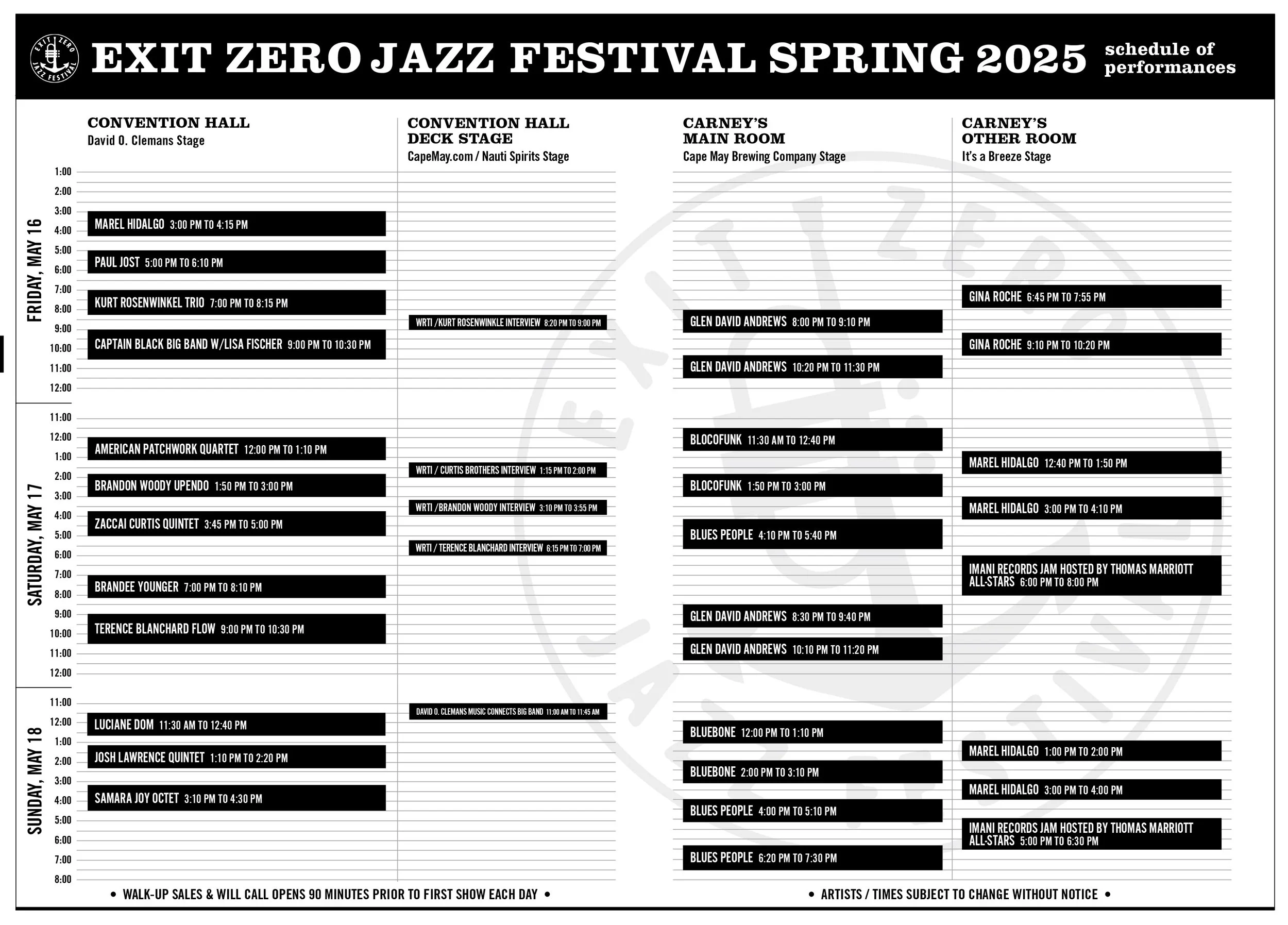 Lineup — Exit Zero Jazz Festival