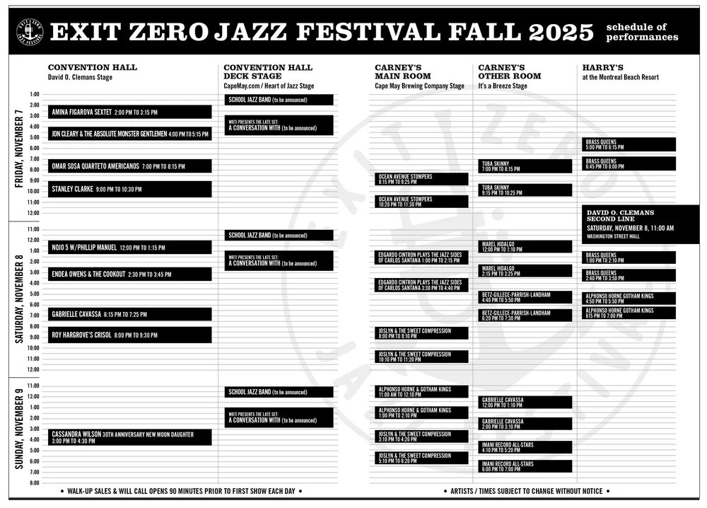 Lineup — Exit Zero Jazz Festival