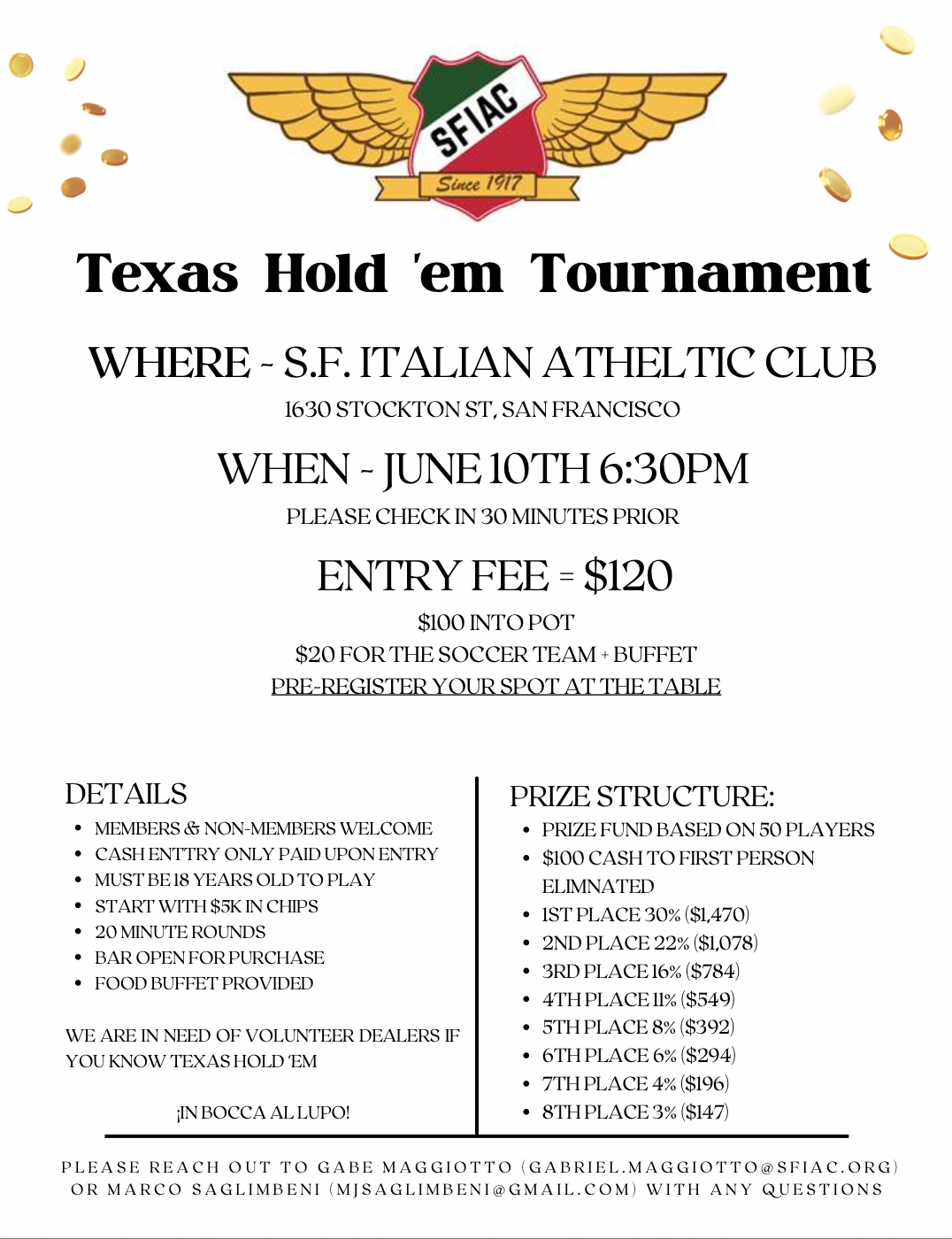 Event Tickets — San Francisco Italian Athletic Club SFIAC