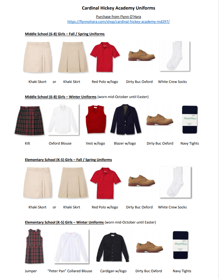 Uniform Requirements — Cardinal Hickey Academy