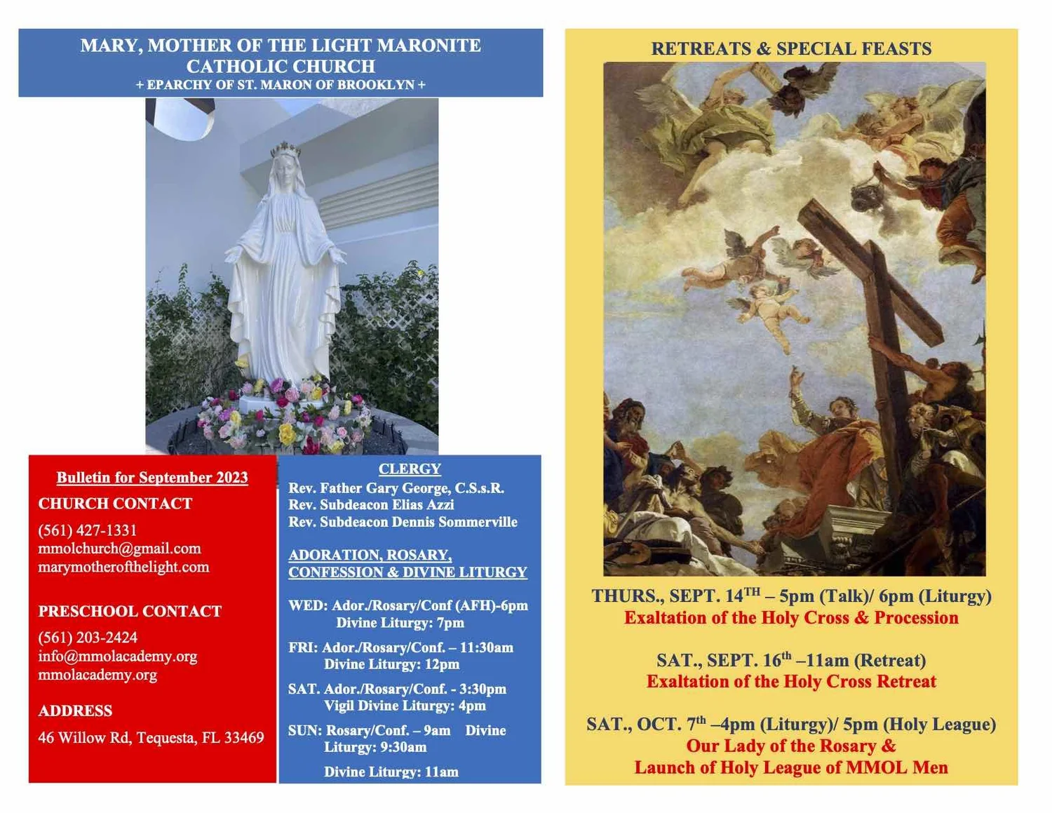 September 2023 Bulletin — Mary, Mother of the Light Maronite Catholic ...