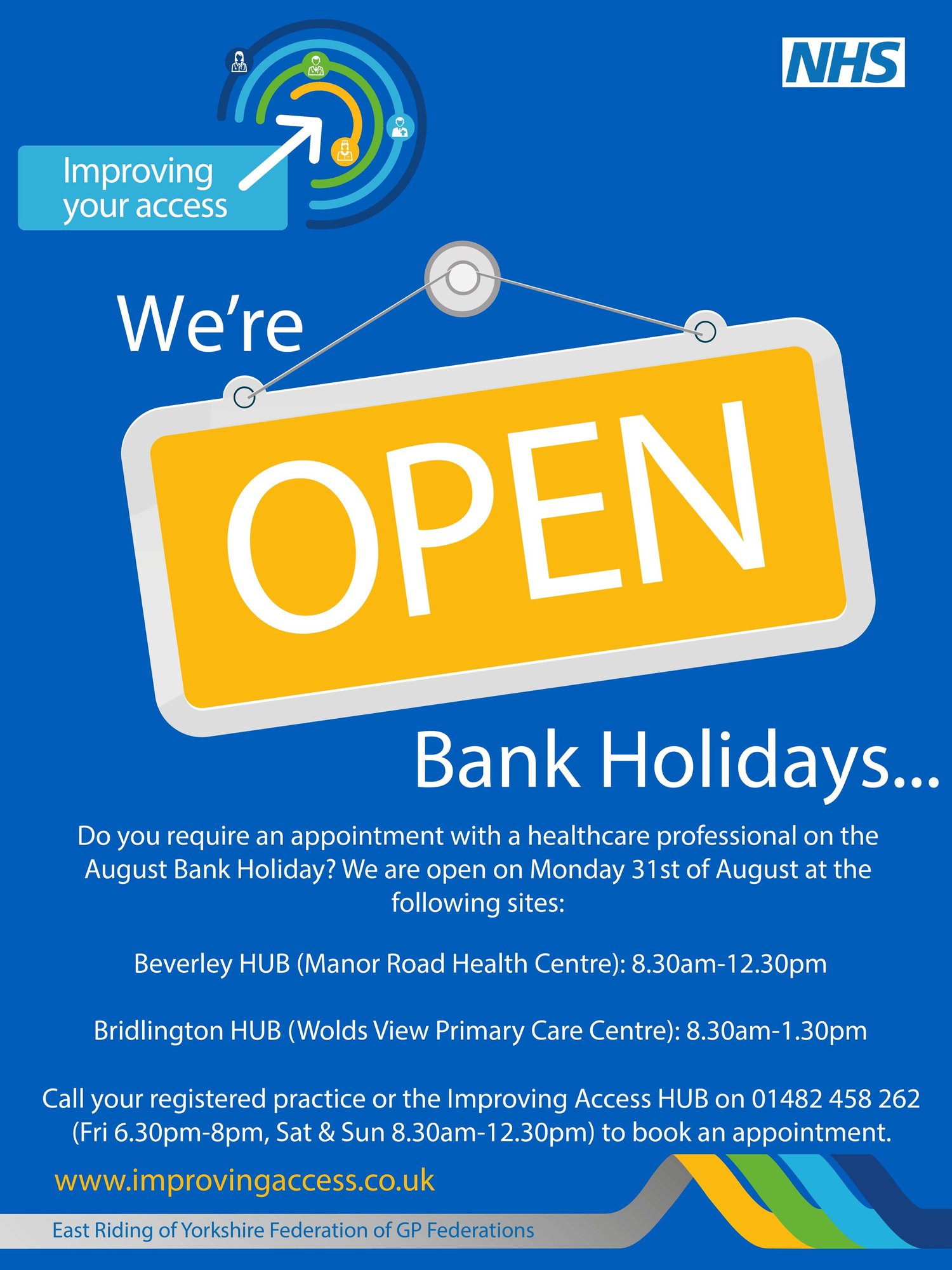 Improving Access Open on August Bank Holiday Monday — Yorkshire Health ...