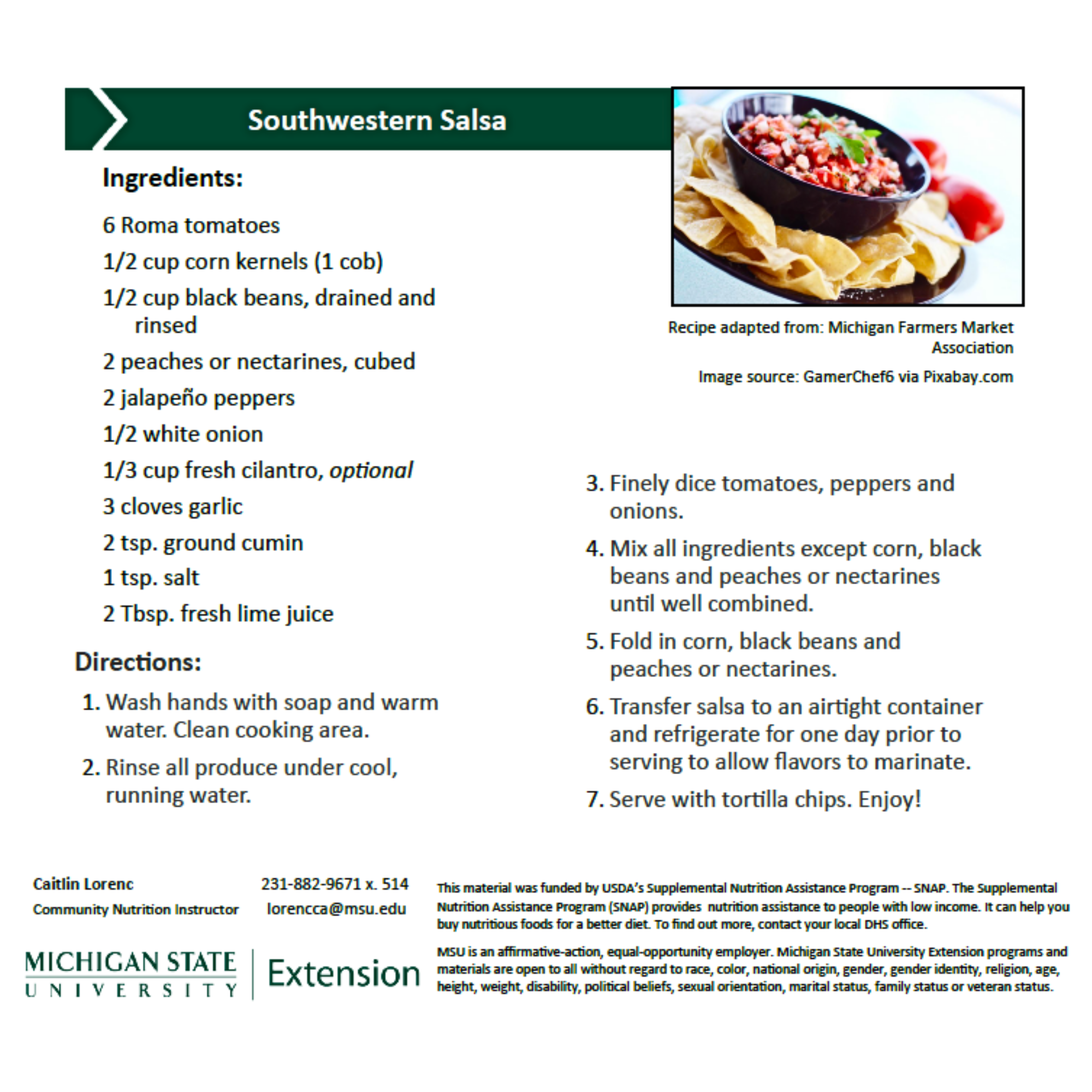 Southwestern Salsa — Kalkaska Conservation District