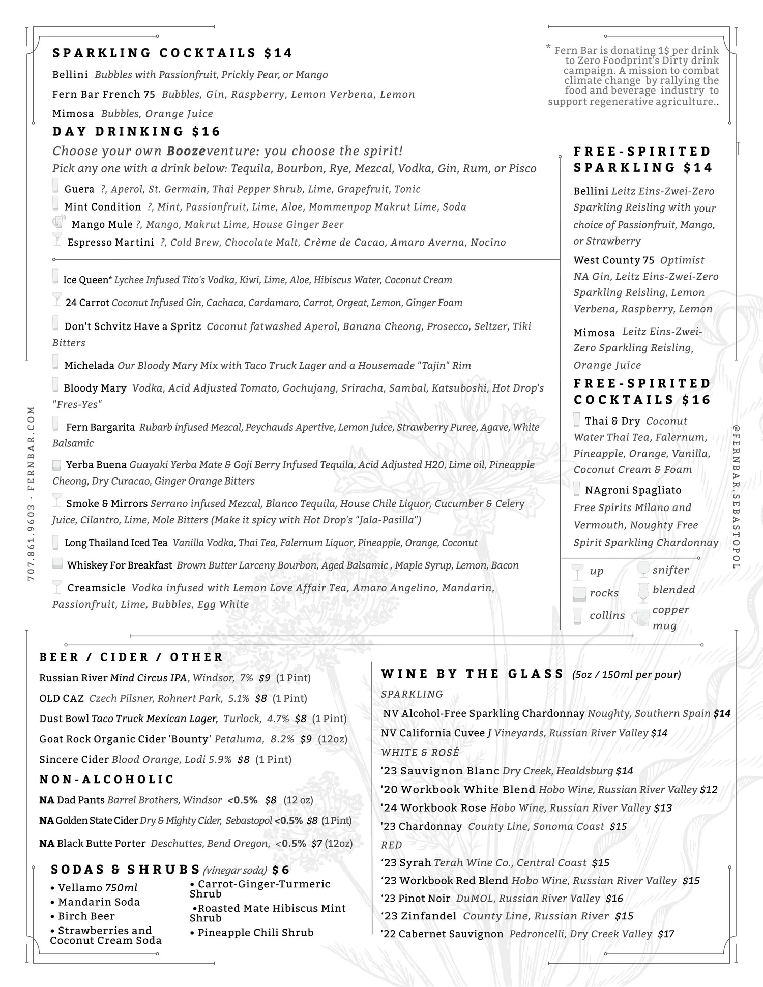 Menu — Fern Bar Events