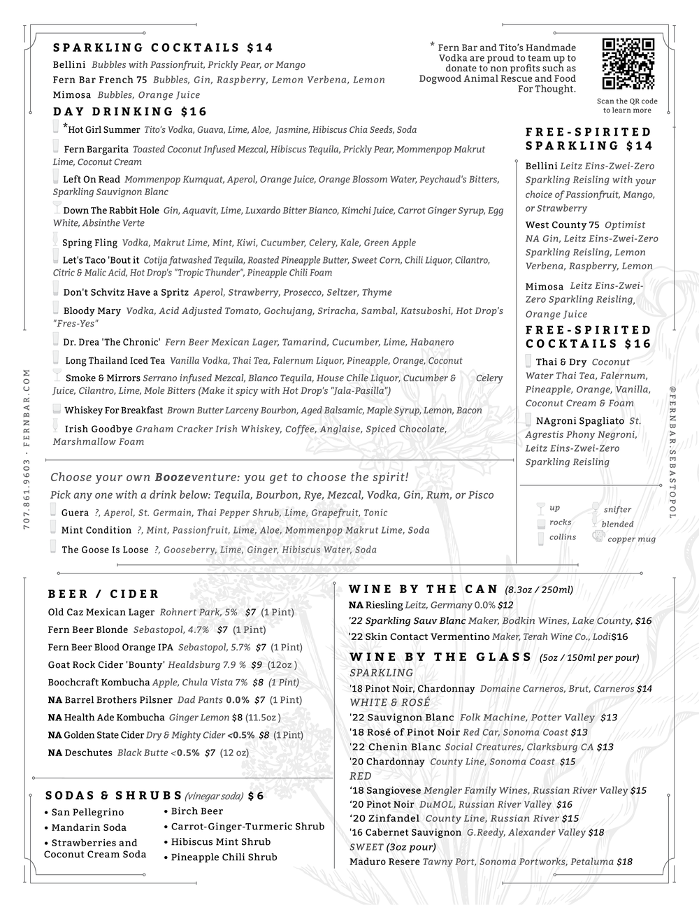 Menu — Sebastopol Restaurant, Bar, Live Music And Events In The Barlow