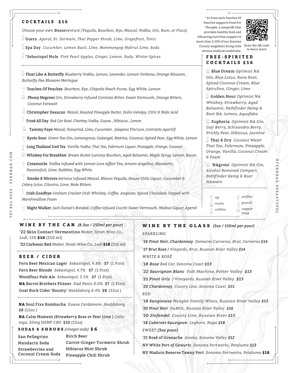 Menu — Sebastopol Restaurant, Bar, Live Music And Events In The Barlow