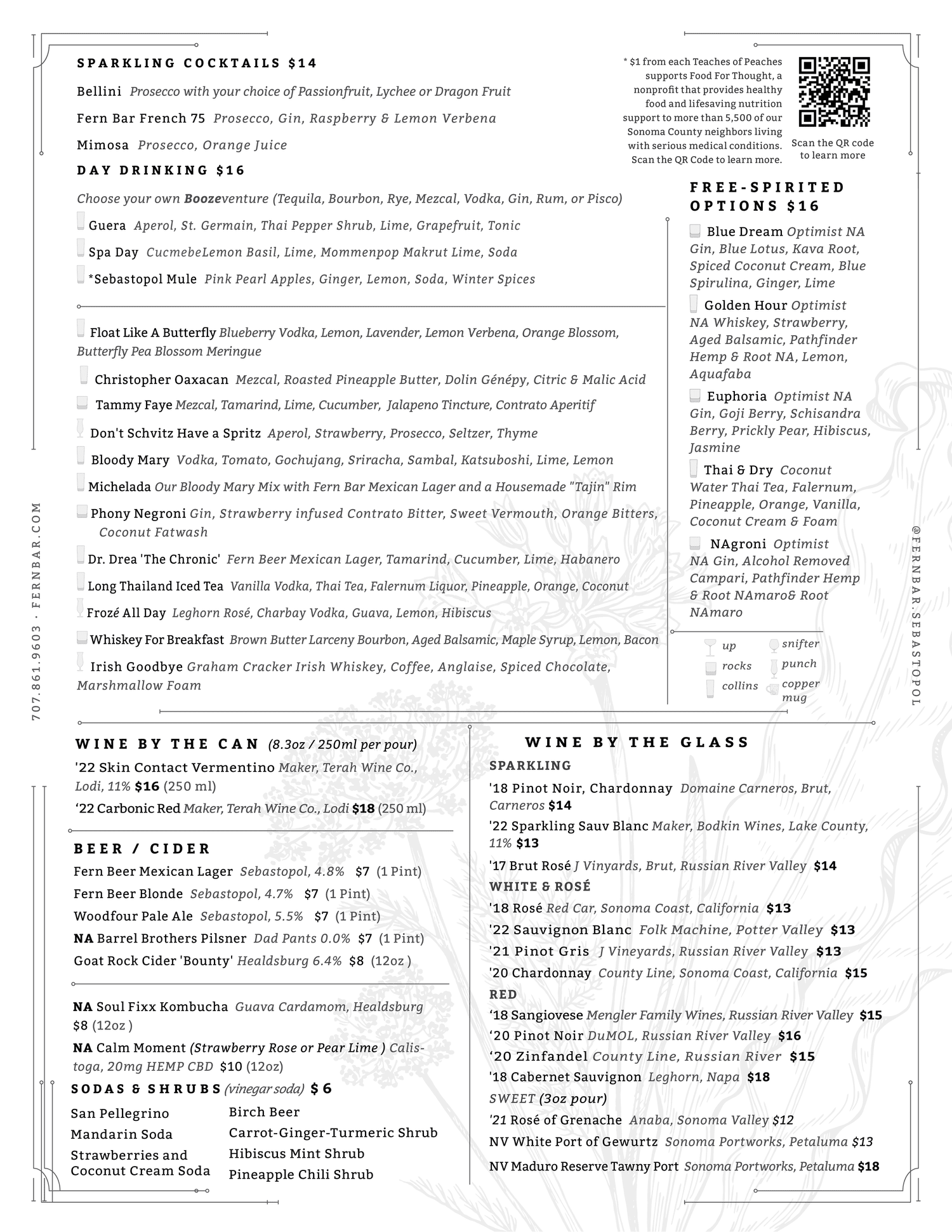 Menu — Sebastopol Restaurant, Bar, Live Music And Events In The Barlow