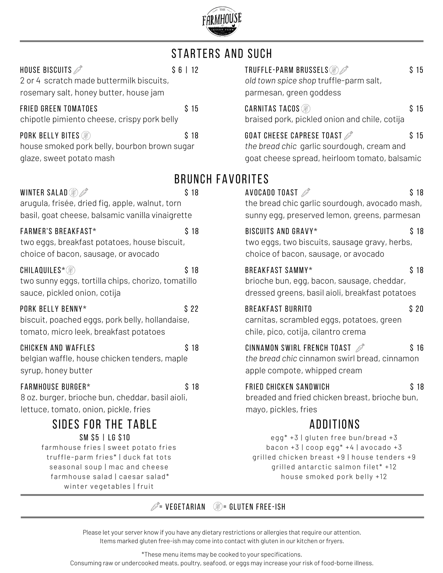 Brunch — The Farmhouse at Jessup Farm