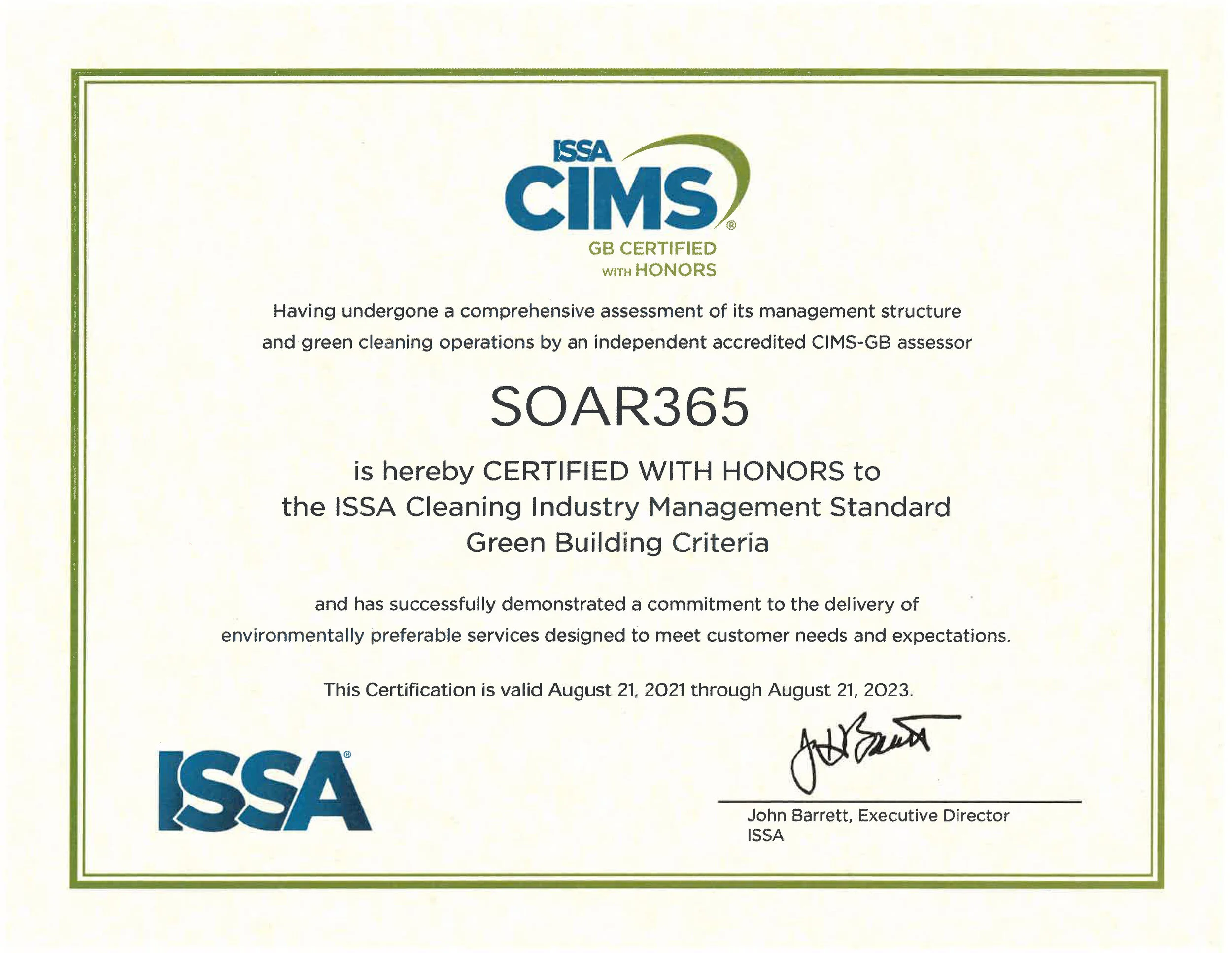 SOAR365 Receives CIMS-GB Certification with Honors — SOAR365