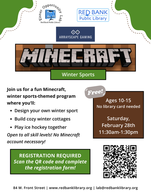 Minecraft - Winter Sports — Red Bank Public Library