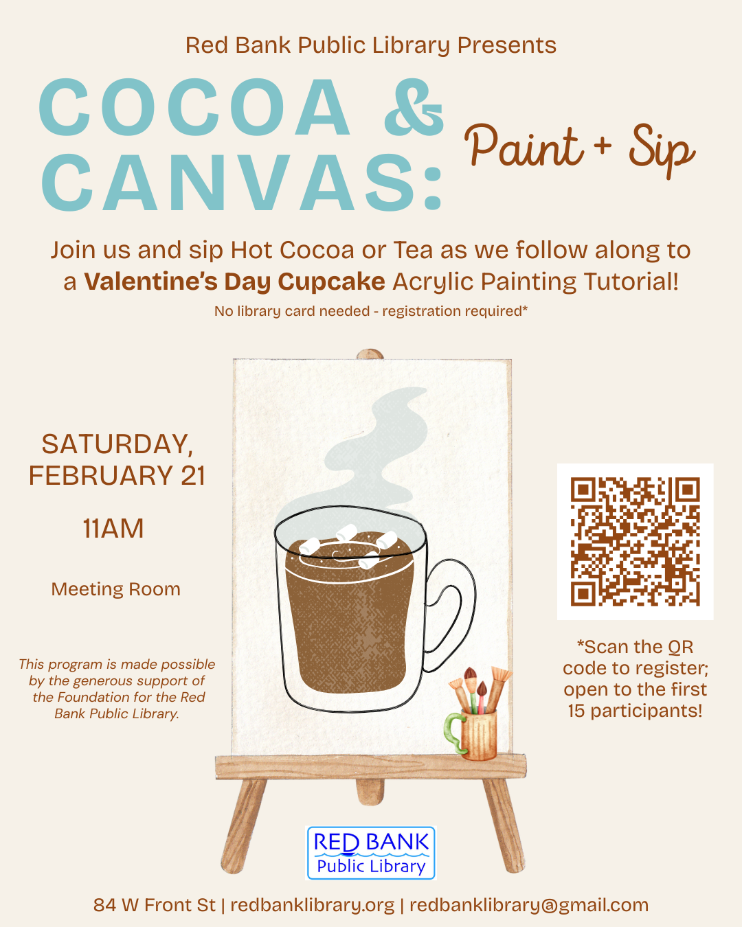 Cocoa & Canvas: Paint + Sip — Red Bank Public Library